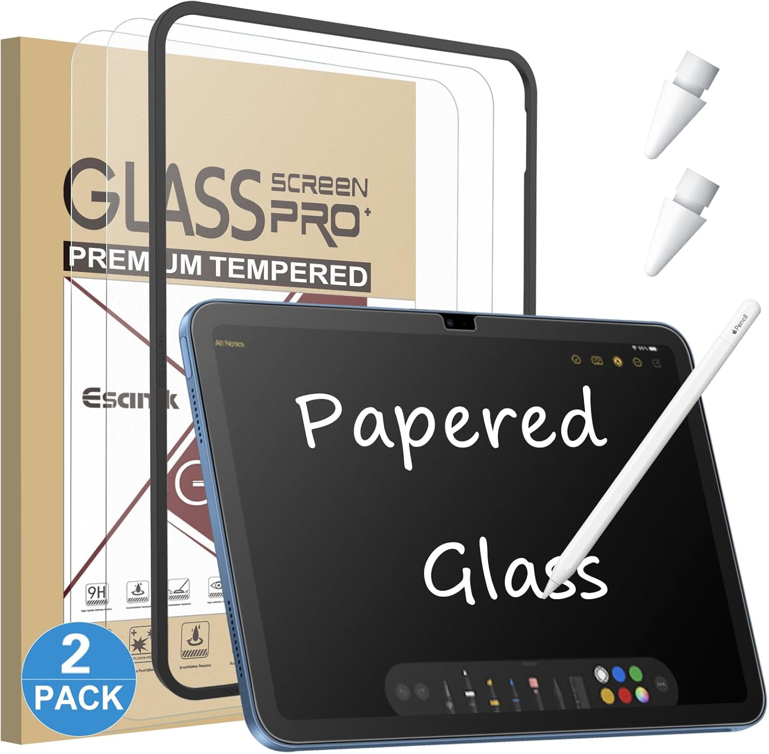 2 Pack Like Paper Glass Screen Protector for iPad 11th/10th Generation ...