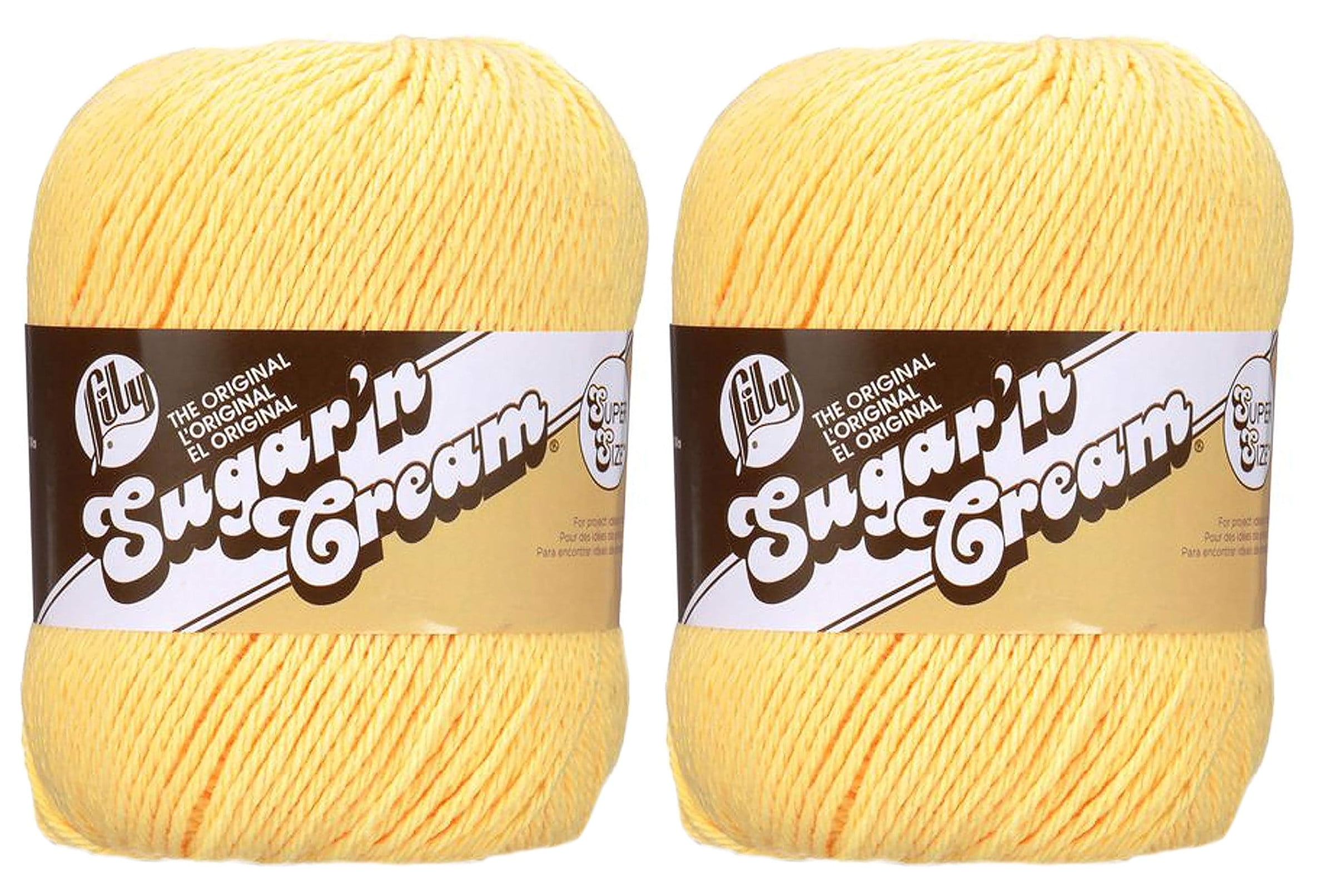 2-Pack - Lily Sugar'n Cream Yarn - Solids Super Size-Yellow - Walmart.com