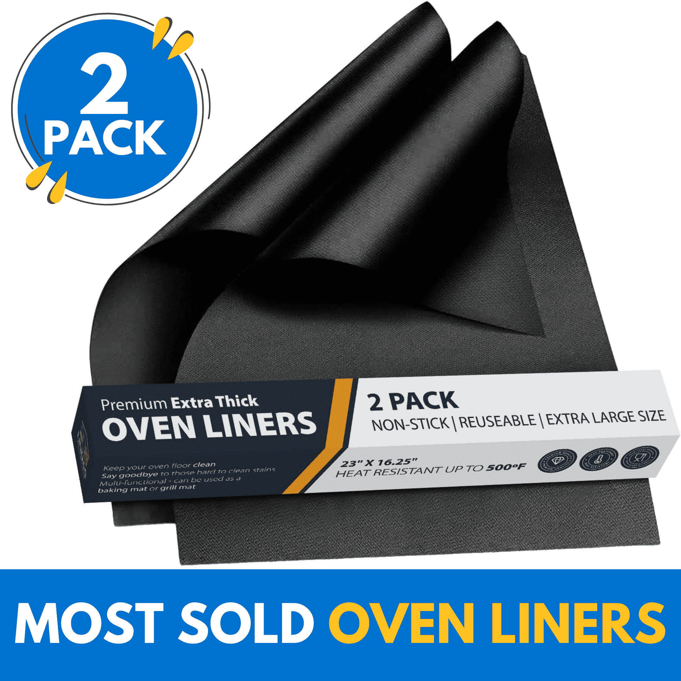 Linda's Essentials, Oven Liner, 17" x 25", Reusable 2 Pack - Walmart.com