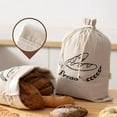 2 Pack Linen Bread Bags for Homemade Bread - Plastic Lined - Reusable ...