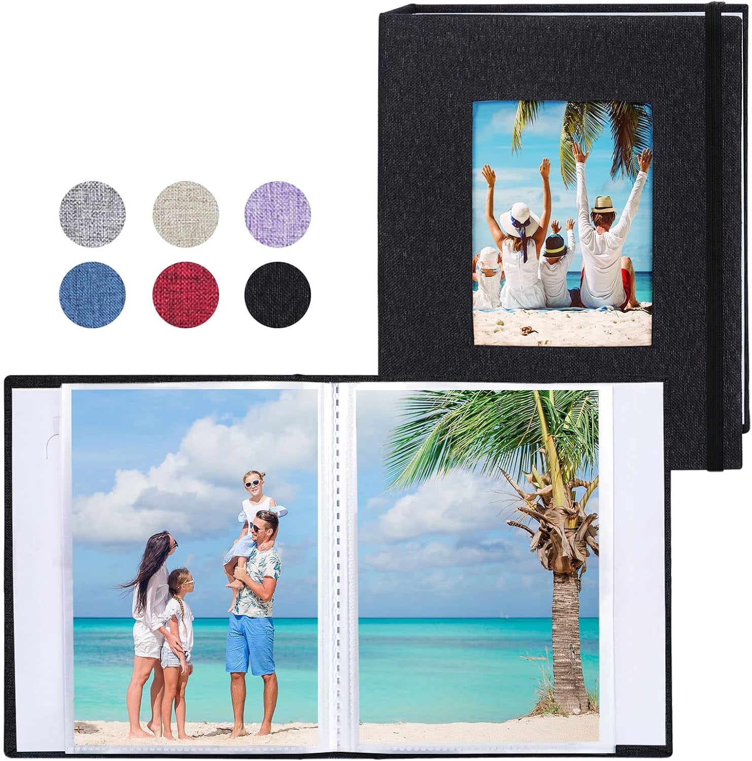 2 Pack Linen Cover Mini Photo Book, Small Photo Albums for 6x4 Photos ...