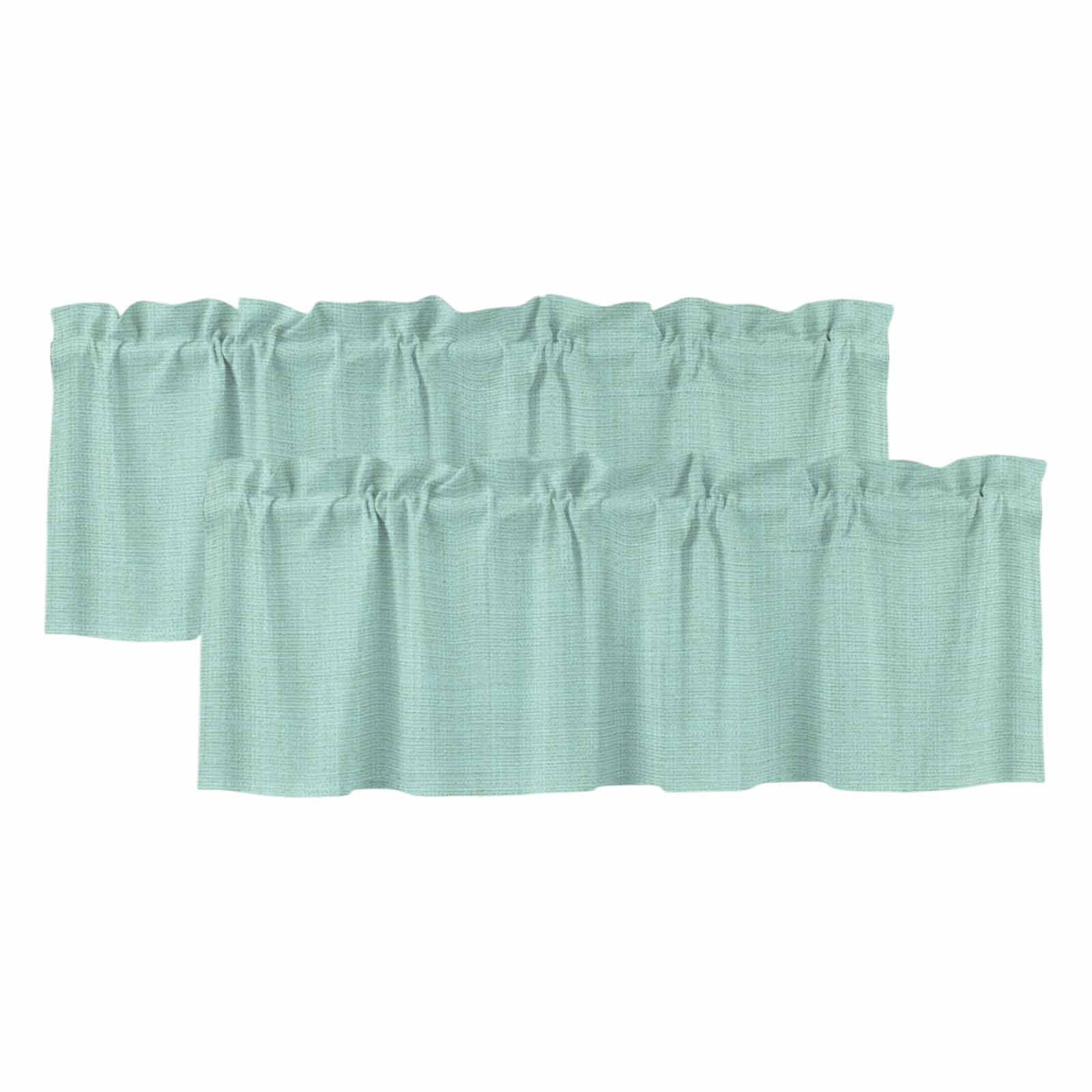 2 Pack Linen Mint Green Valances for Windows Bedroom Living Room Window ...