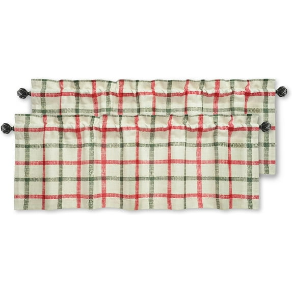 2-Pack Linen Textured Curtain Valances, 52x18 Inches, Semi-Sheer, Rod ...