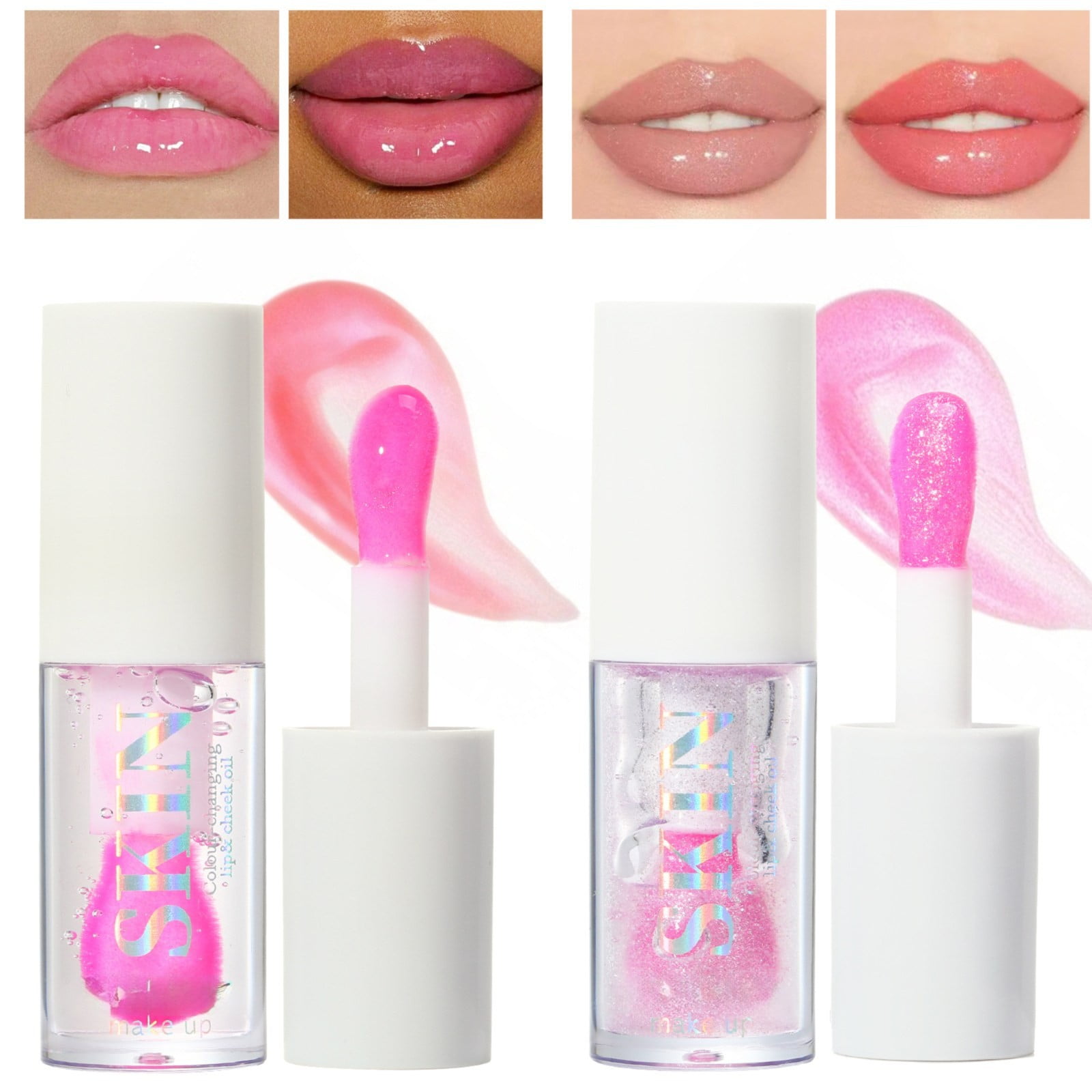 2 Pack Lip Glosses,Color Changing Lip Gloss Pearl Gloss Lip Gloss Lip ...