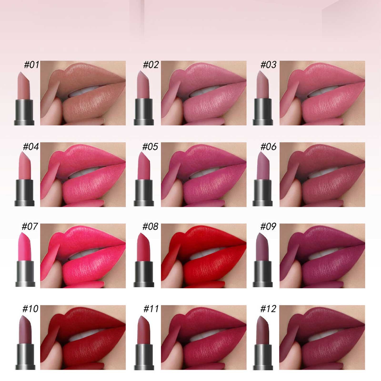 2 Pack Lip Set 6 Piece Lip Set With Rose Coffee Brown Long Lasting ...