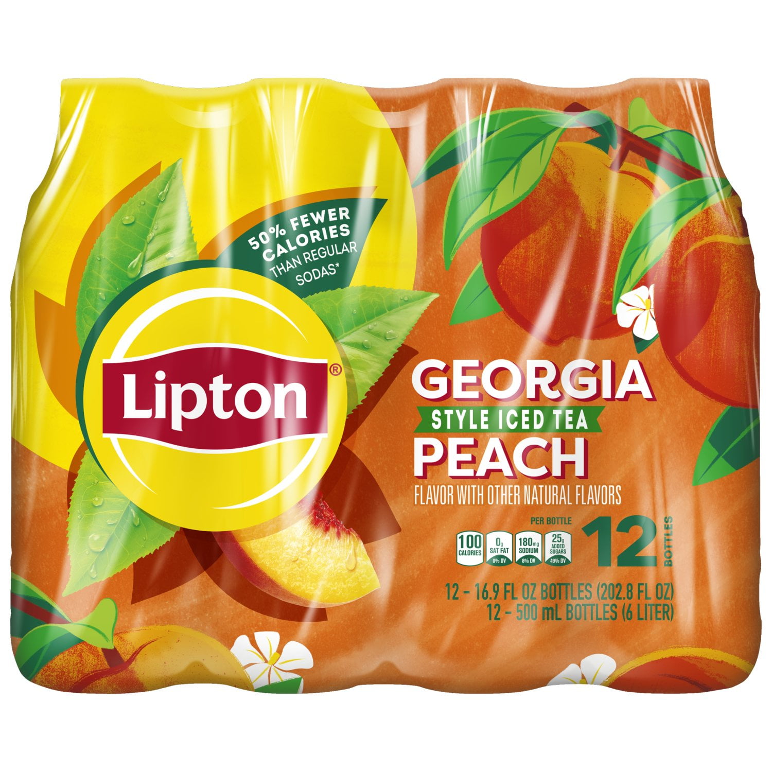2 Pack - Lipton Iced Tea Peach - 12-16.9 Fl. Oz. Package May Vary ...