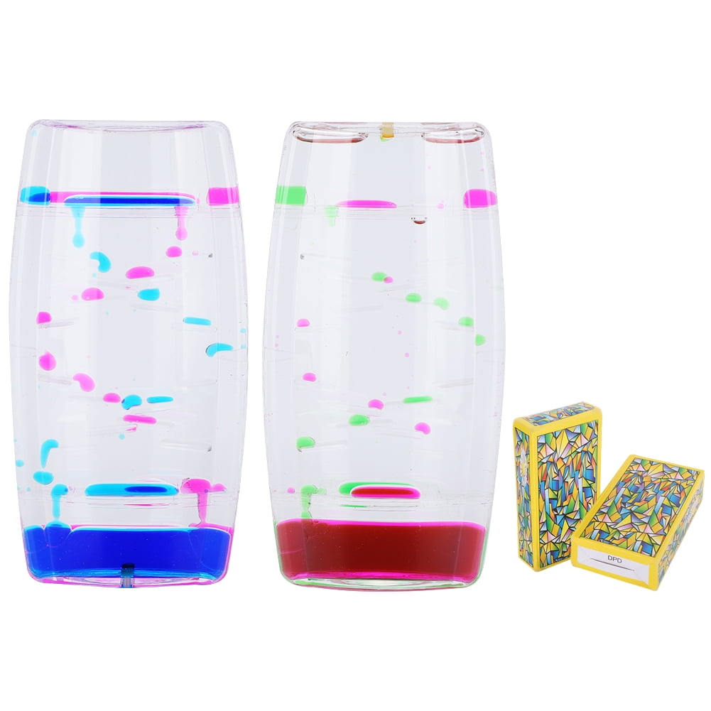 2-Pack Liquid Timer Motion Bubbler, Dual-Color Oil Dripping Toy ...