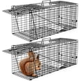 2 Pack Live Animal Trap Cage 24.41 x 7.09 x 8.27 Inch Cat Trap Cage ...