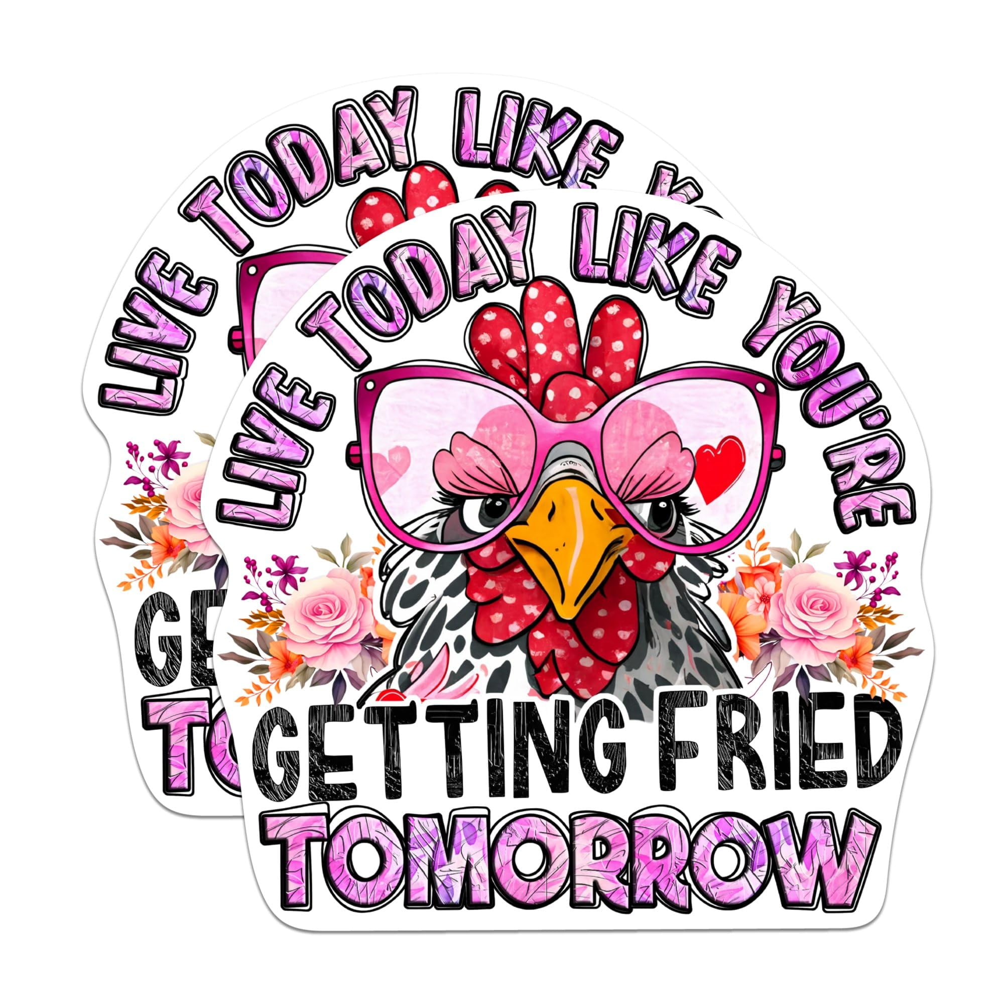 (2 Pack) Live Today Like You're Getting Fried Tomorrow Stickers - YOLO ...