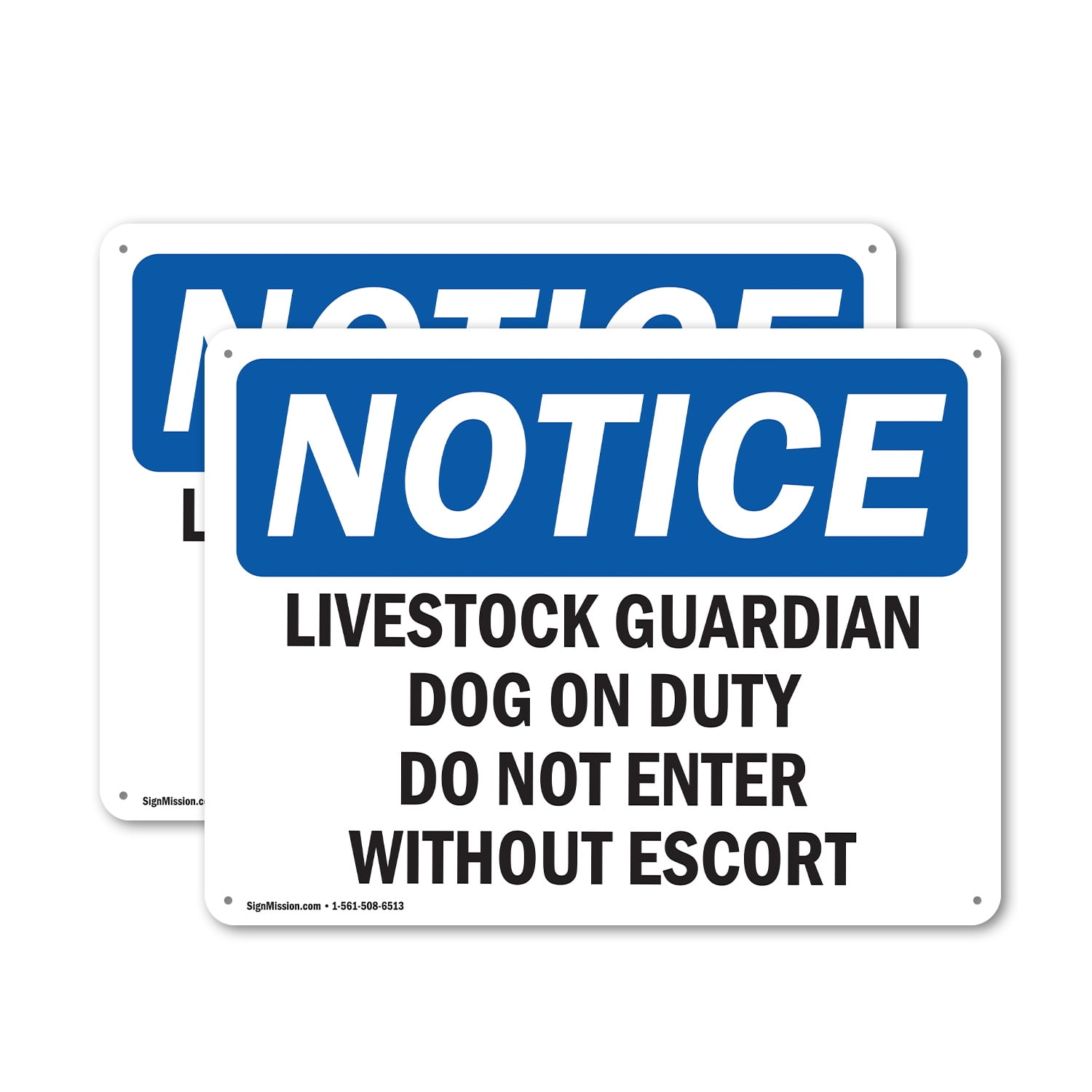 (2 Pack) Livestock Guardian Dog On Duty Do Not Enter OSHA Notice Sign ...