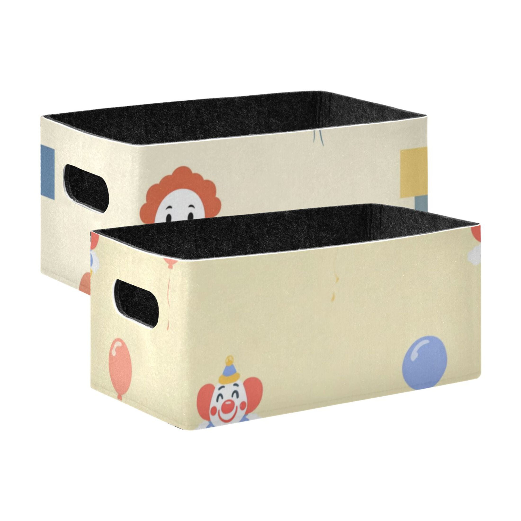 2 Pack Living Room Bed Room Felt Storage Baskets Boxes Foldable ...