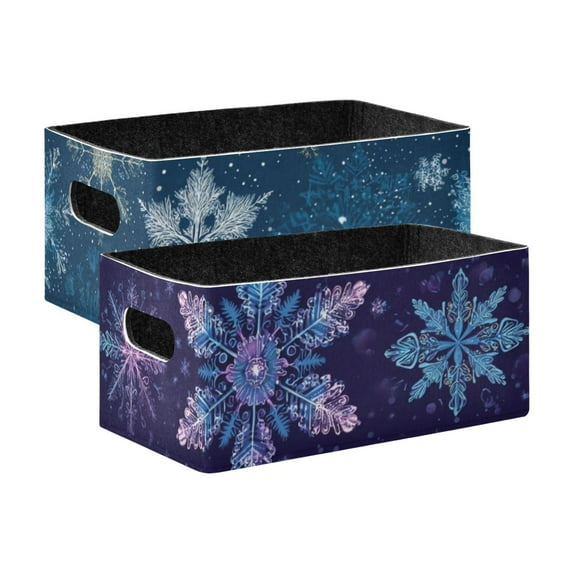 2 Pack Living Room Bed Room Felt Storage Baskets Boxes Foldable ...