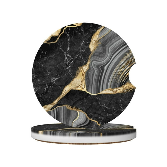 2 Pack Loaded Ceramic Car Coasters 2.56in Absorptive And Durable For ...