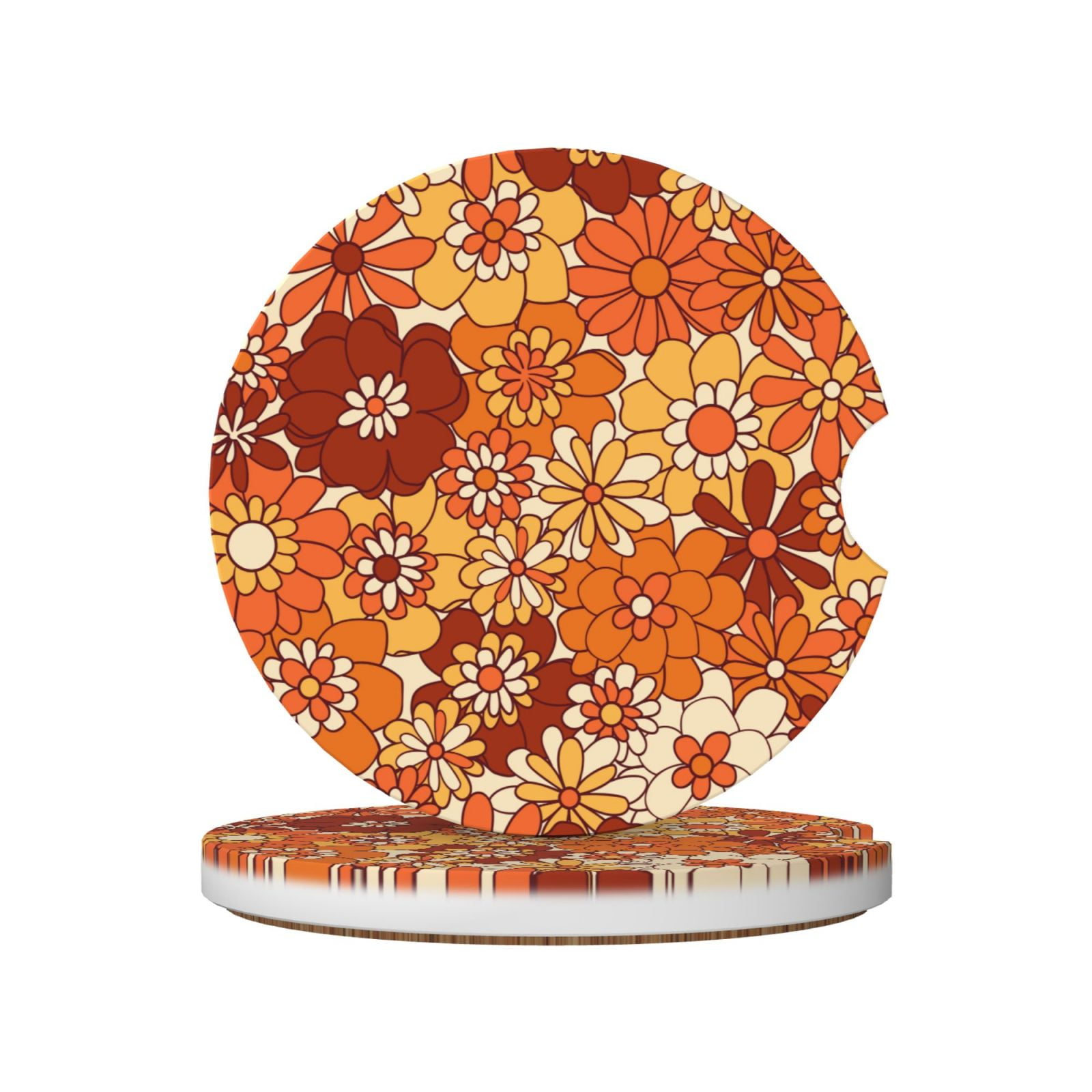 2 Pack Loaded Ceramic Car Coasters 2.56in Absorptive And Durable For ...