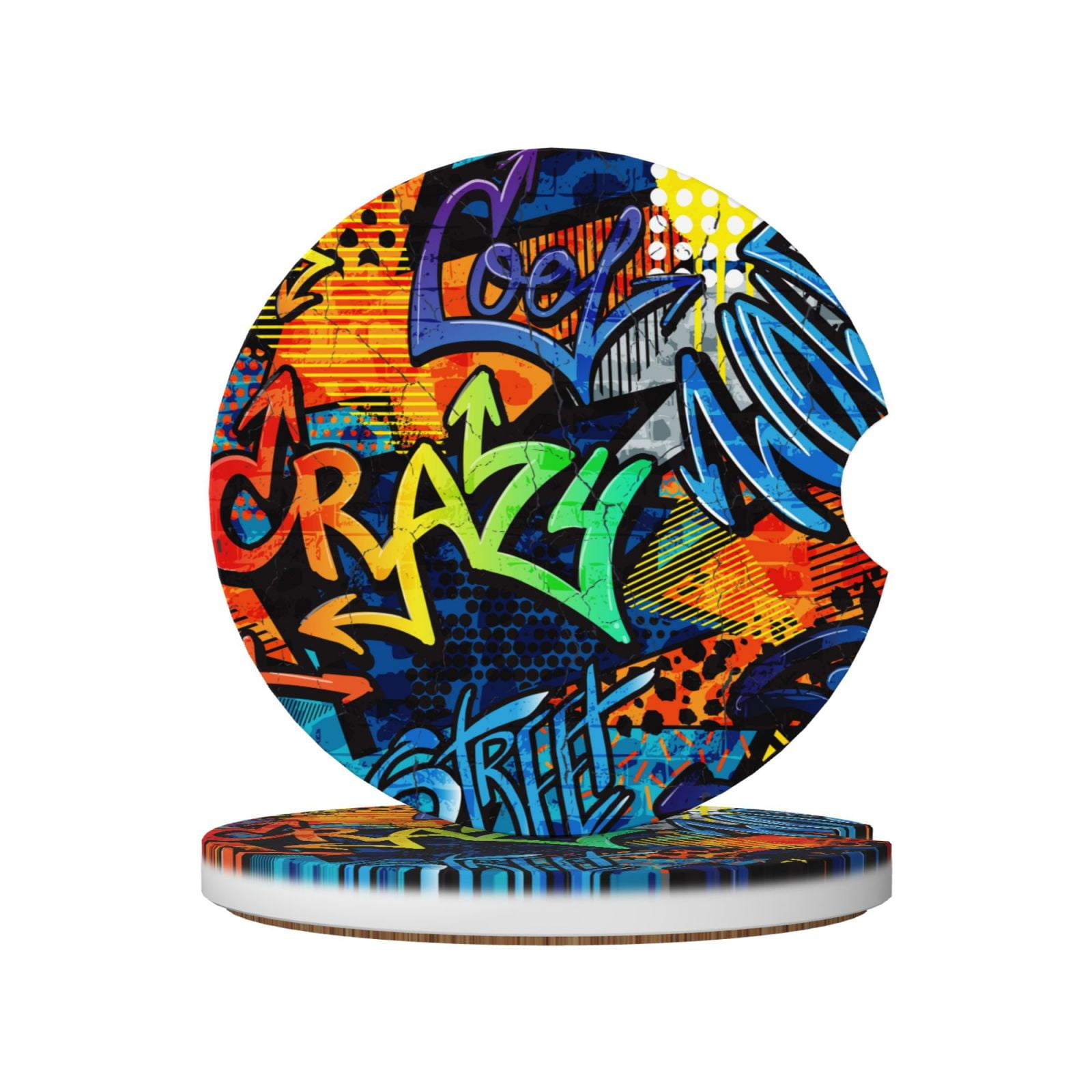 2 Pack Loaded Ceramic Car Coasters 2.56in Absorptive And Durable For ...