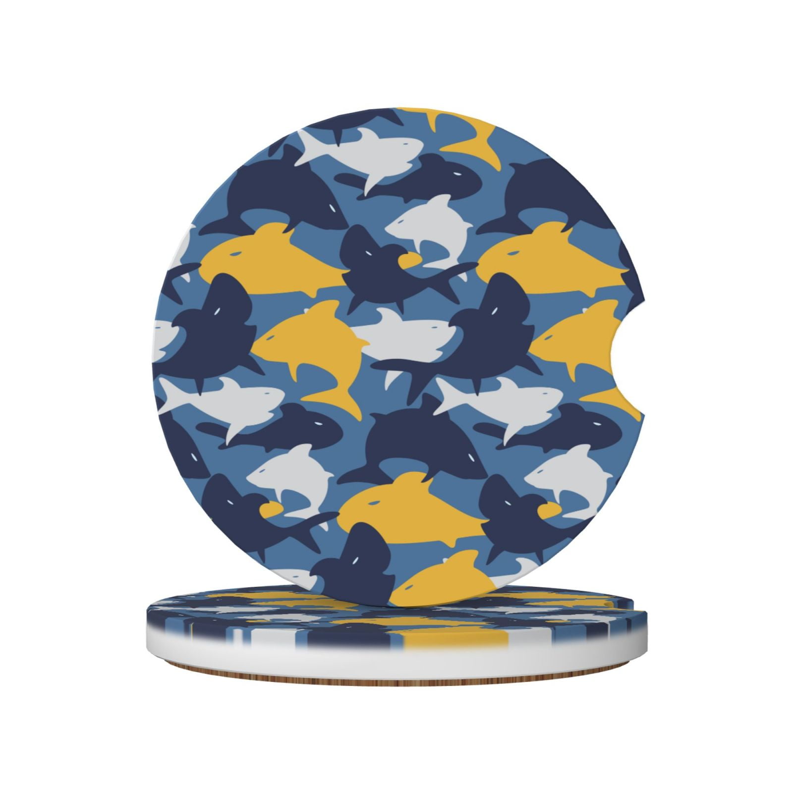 2 Pack Loaded Ceramic Car Coasters 2.56in Absorptive And Durable For ...