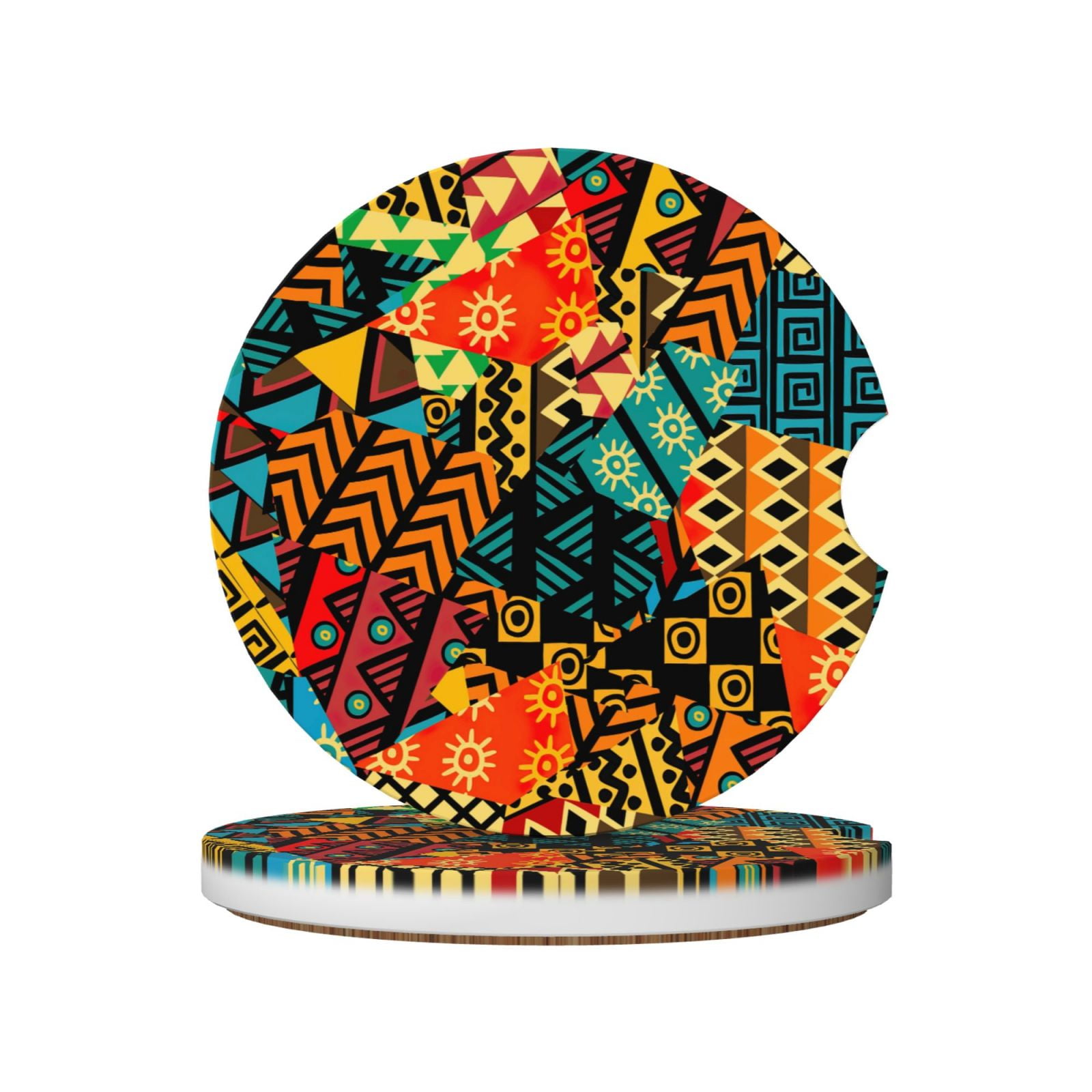 2 Pack Loaded Ceramic Car Coasters 2.56in Absorptive And Durable For ...