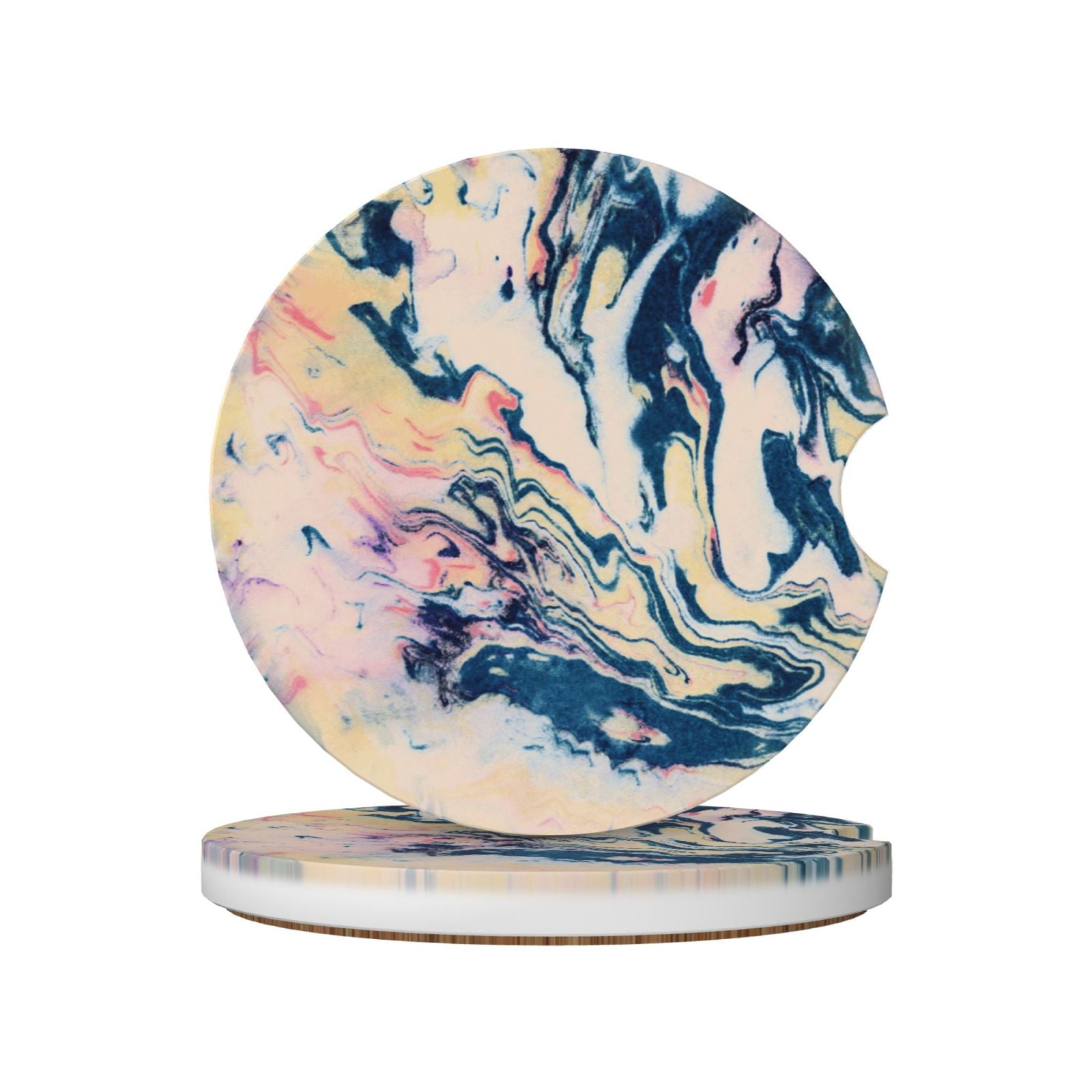 2 Pack Loaded Ceramic Car Coasters 2.56in Absorptive And Durable For ...