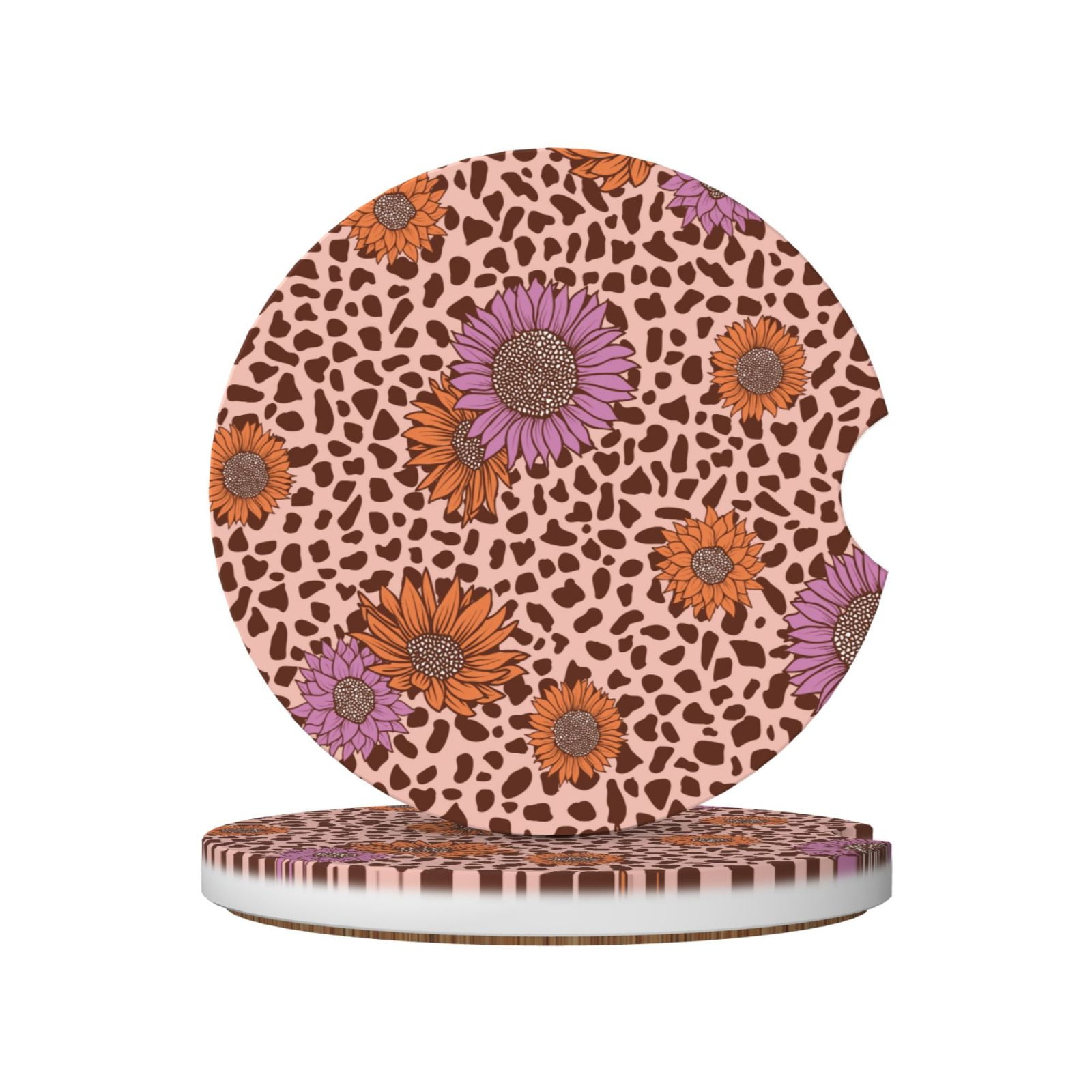 2 Pack Loaded Ceramic Car Coasters 2.56in Absorptive And Durable For ...