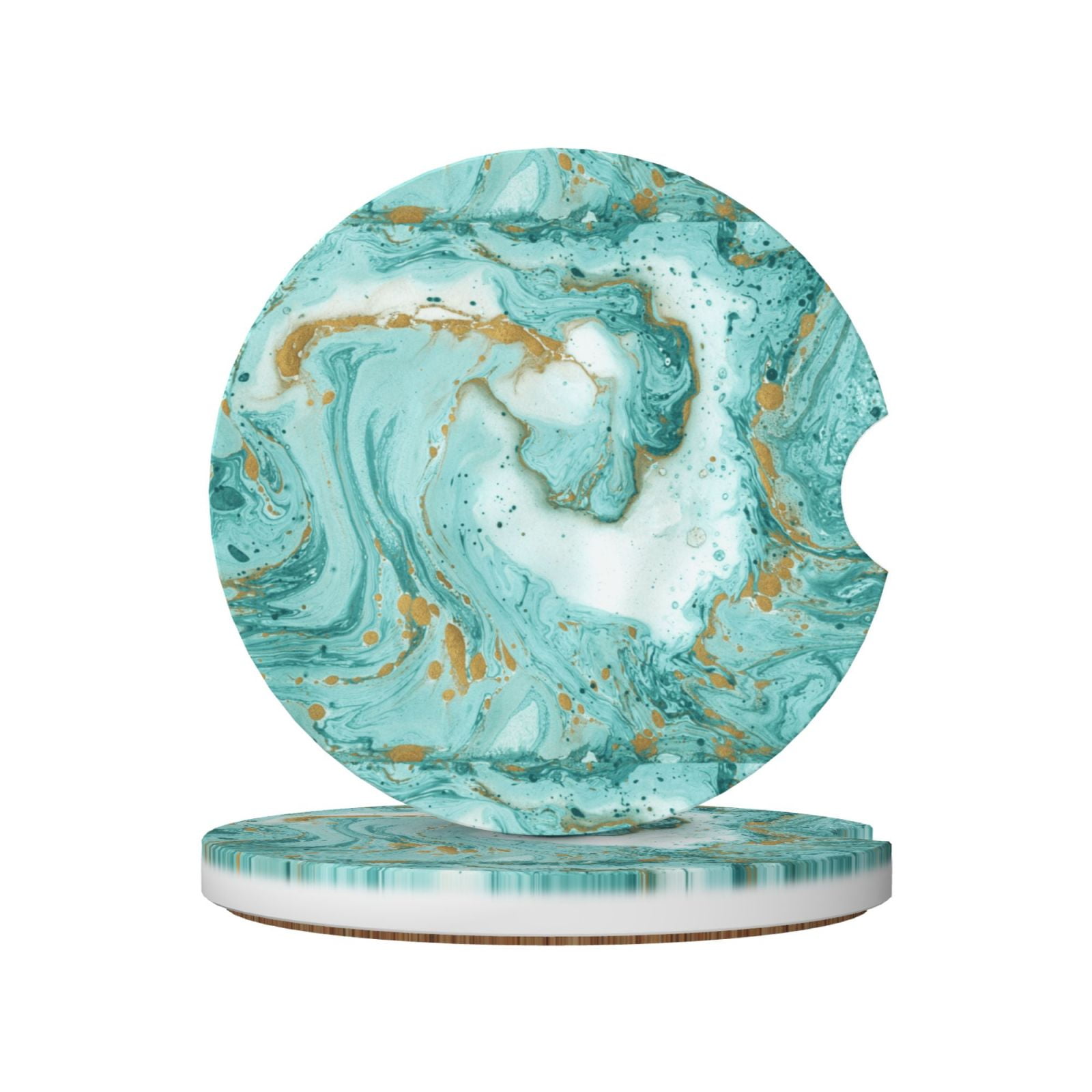 2 Pack Loaded Ceramic Car Coasters 2.56in Absorptive And Durable For ...