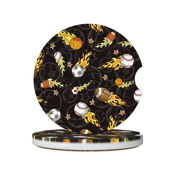 2 Pack Loaded Ceramic Car Coasters 2.56in Absorptive And Durable For ...