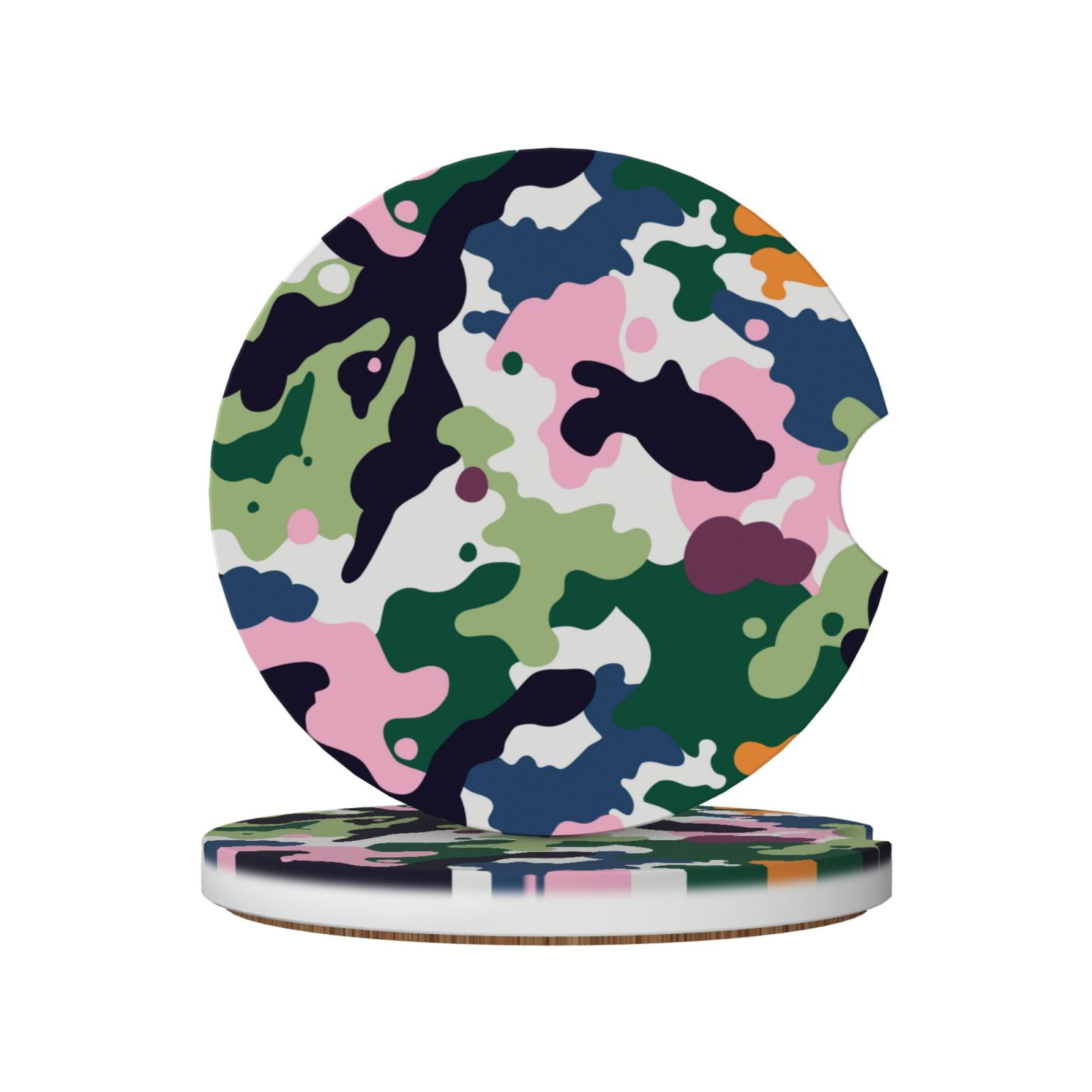 2 Pack Loaded Ceramic Car Coasters 2.56in Absorptive And Durable For ...