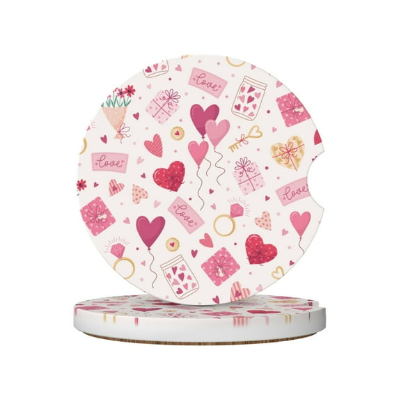 2 Pack Loaded Ceramic Car Coasters 2.56in Absorptive And Durable For ...