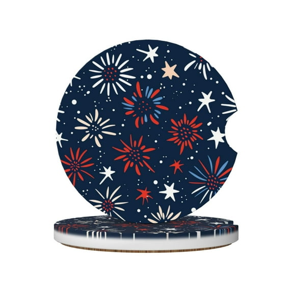 2 Pack Loaded Ceramic Car Coasters 2.56in Absorptive And Durable For ...