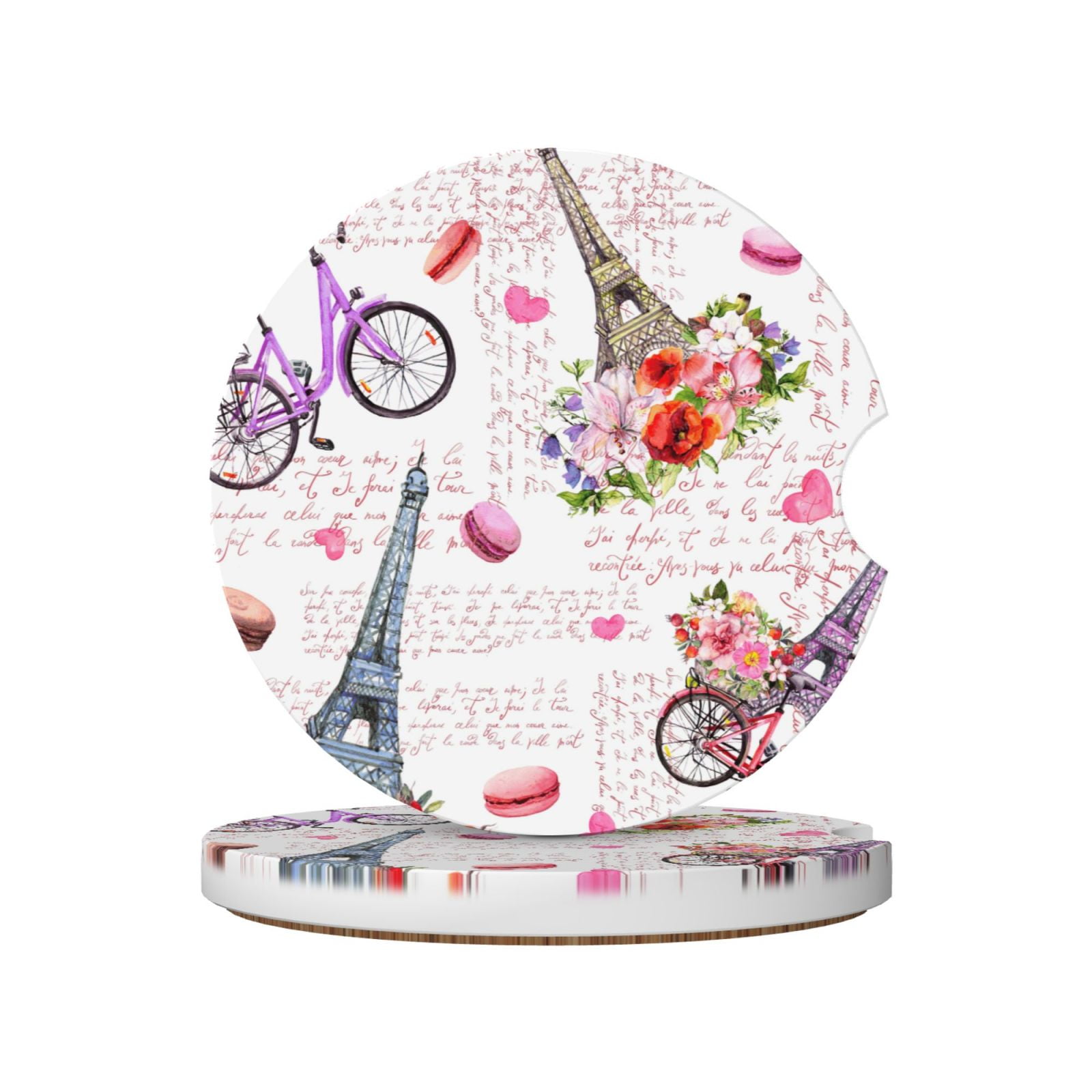 2 Pack Loaded Ceramic Car Coasters 2.56in Absorptive And Durable For ...