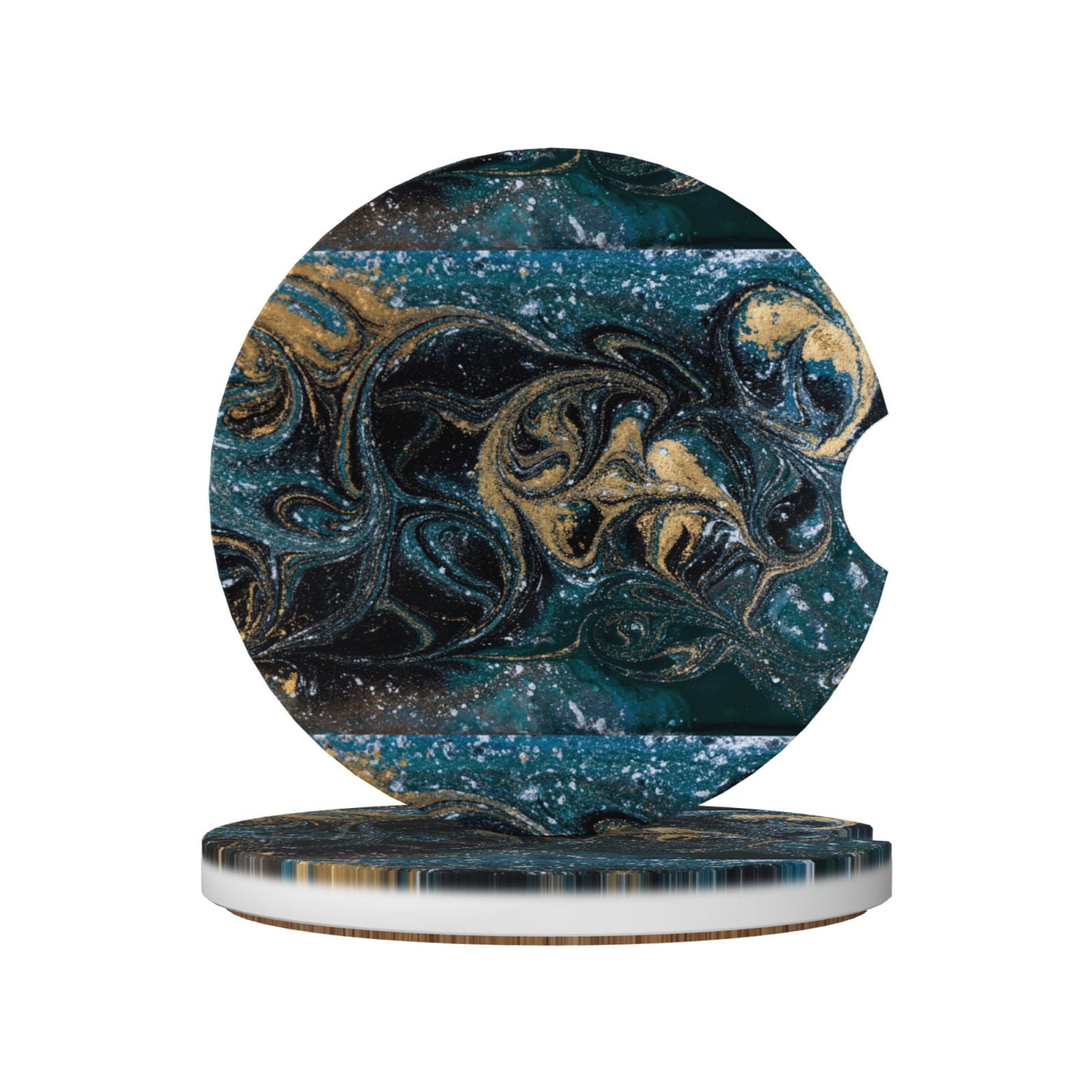 2 Pack Loaded Ceramic Car Coasters 2.56in Absorptive And Durable For ...