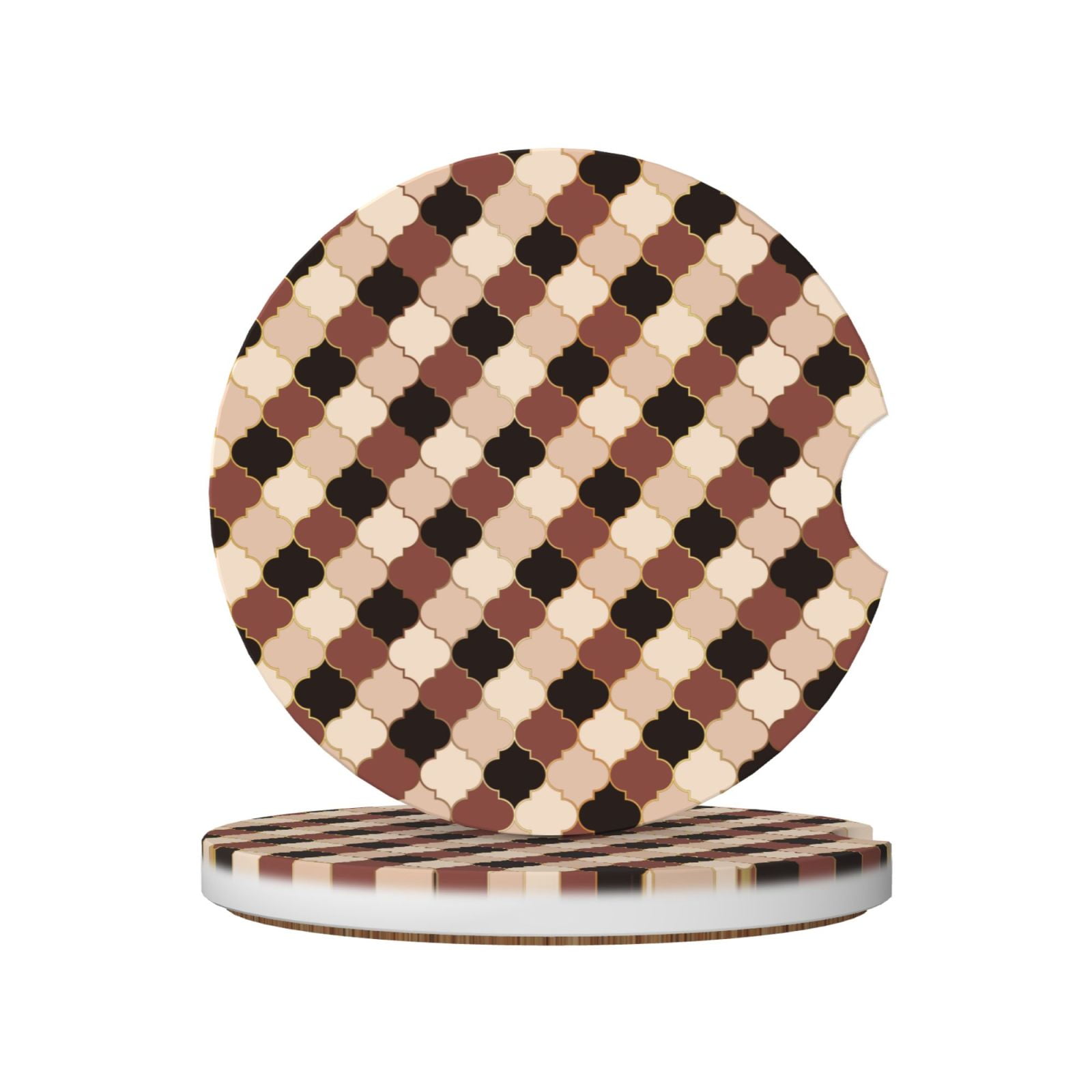 2 Pack Loaded Ceramic Car Coasters 2.56in Absorptive And Durable For ...