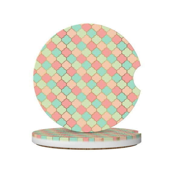 2 Pack Loaded Ceramic Car Coasters 2.56in Absorptive And Durable For ...