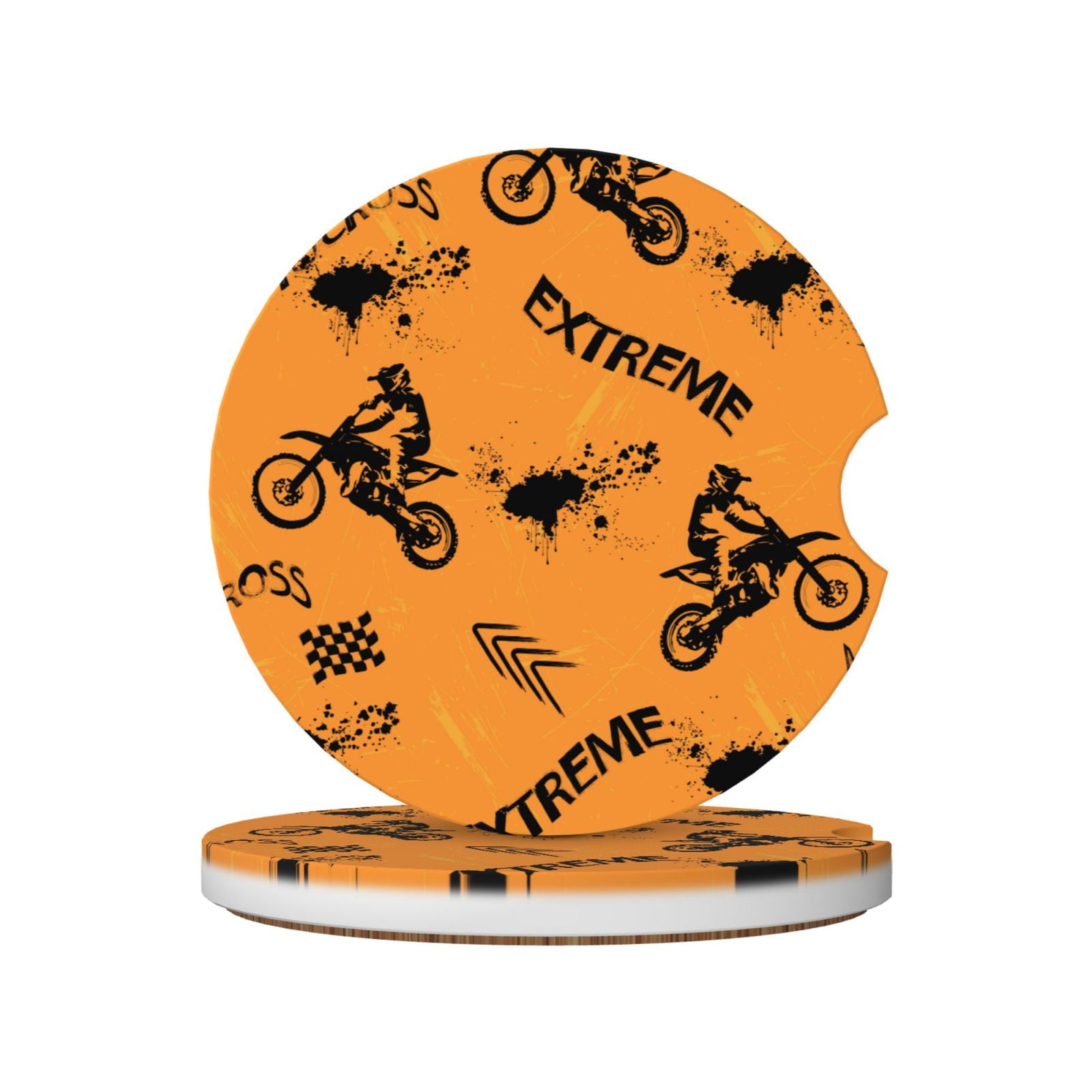 2 Pack Loaded Ceramic Car Coasters 2.56in Absorptive And Durable For ...