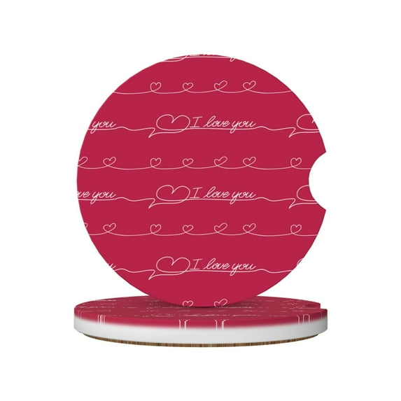 2 Pack Loaded Ceramic Car Coasters 2.56in Absorptive And Durable For ...