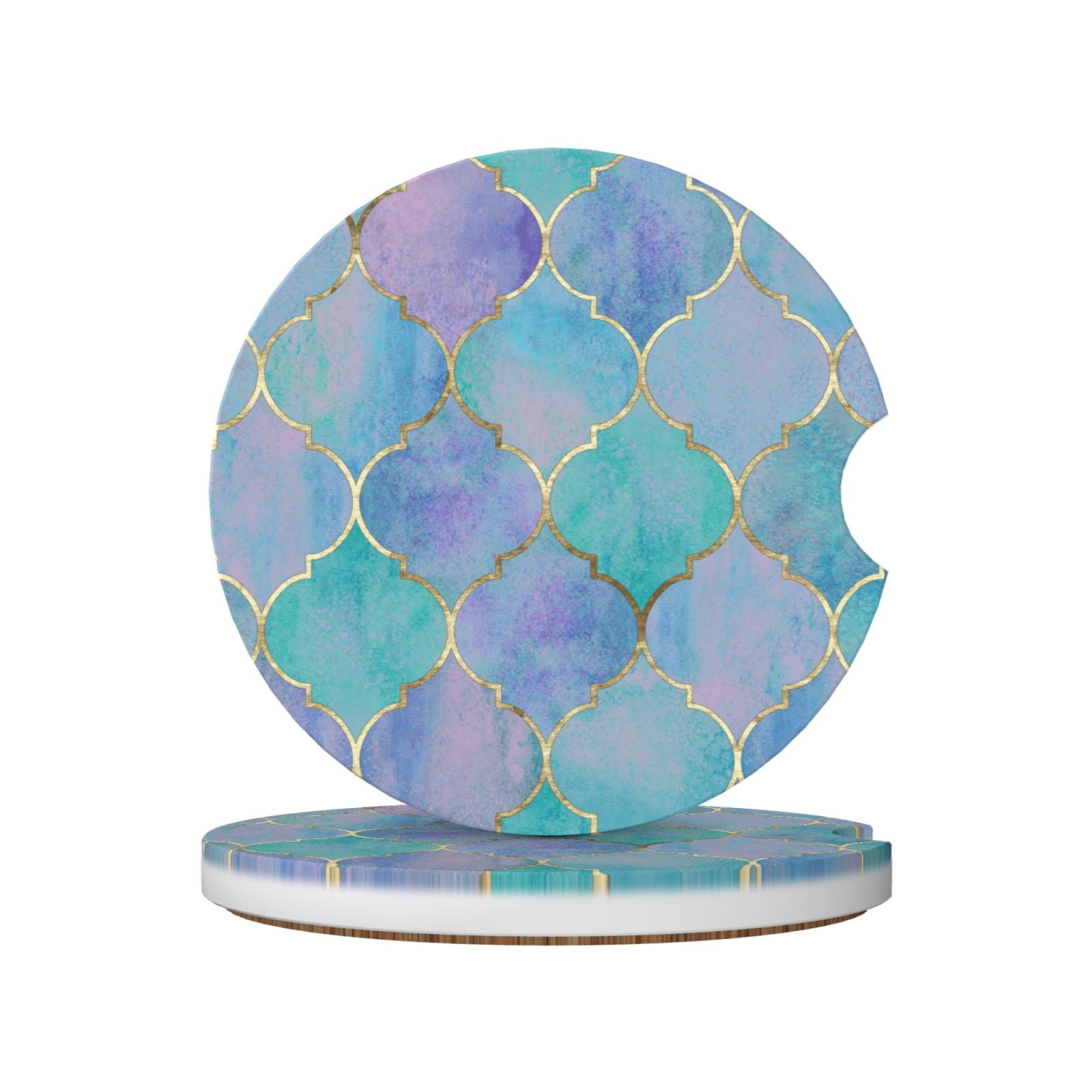 2 Pack Loaded Ceramic Car Coasters 2.56in Absorptive And Durable For ...