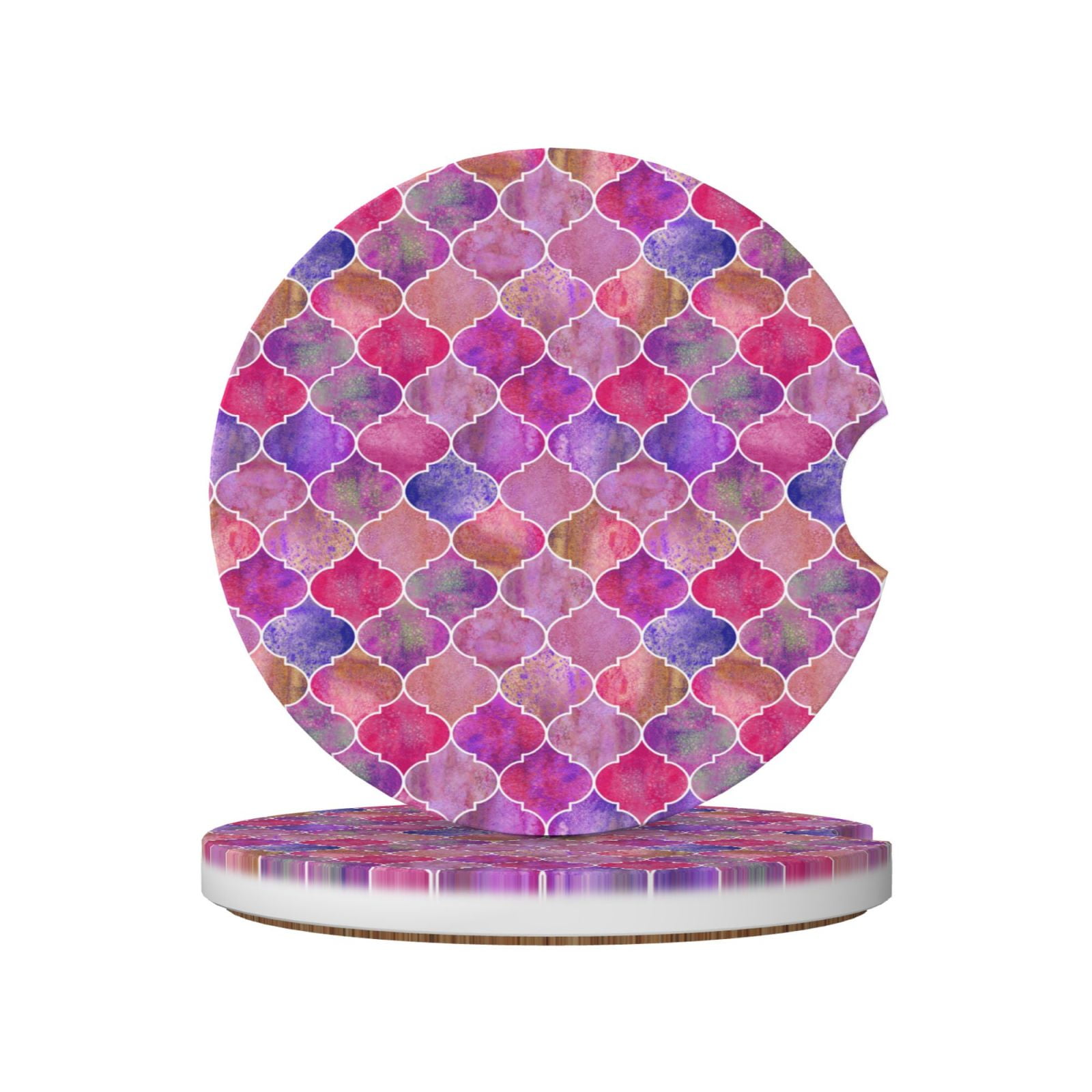 2 Pack Loaded Ceramic Car Coasters 2.56in Absorptive And Durable For ...