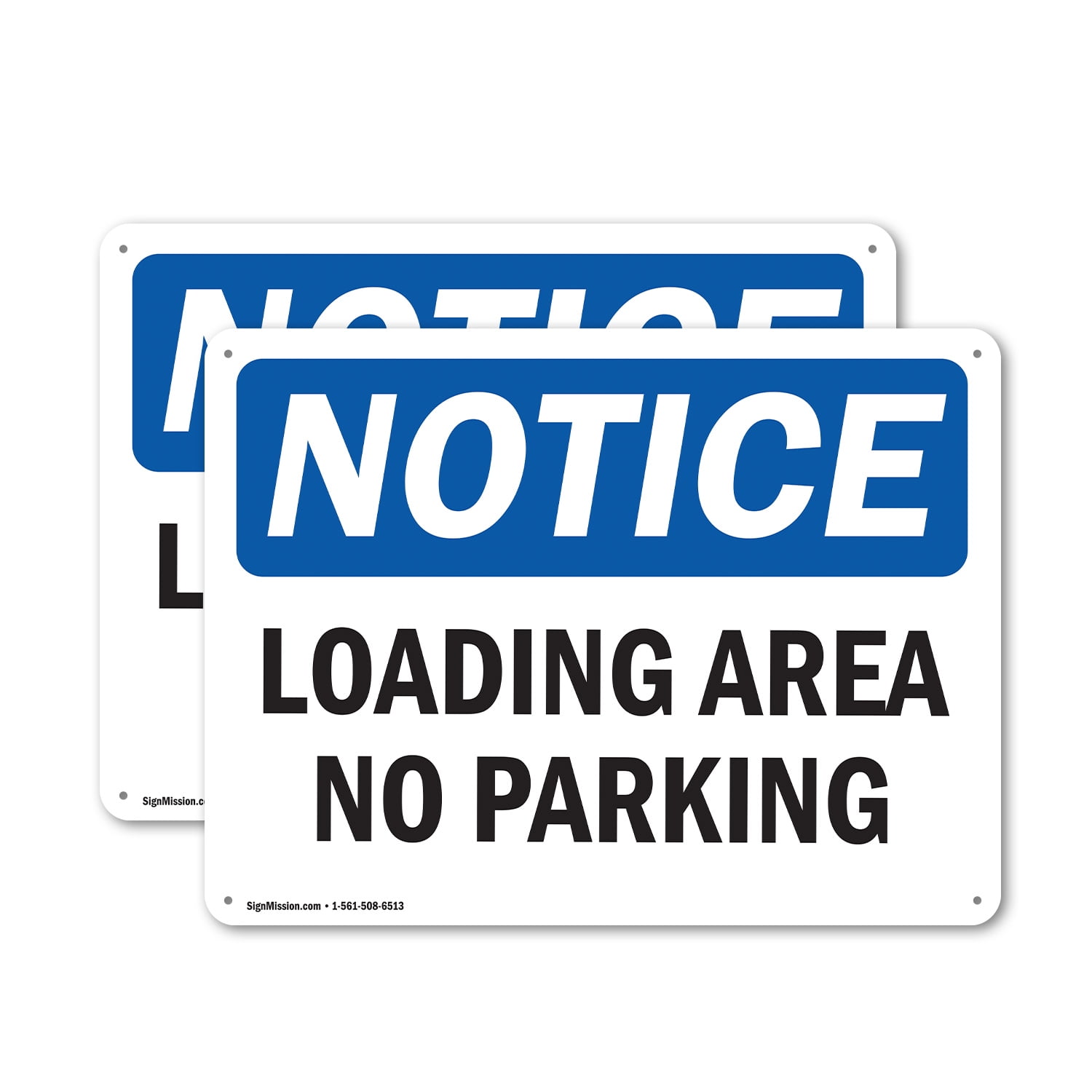 (2 Pack) Loading Area No Parking OSHA Notice Sign 24 Inch X 18 Inch ...