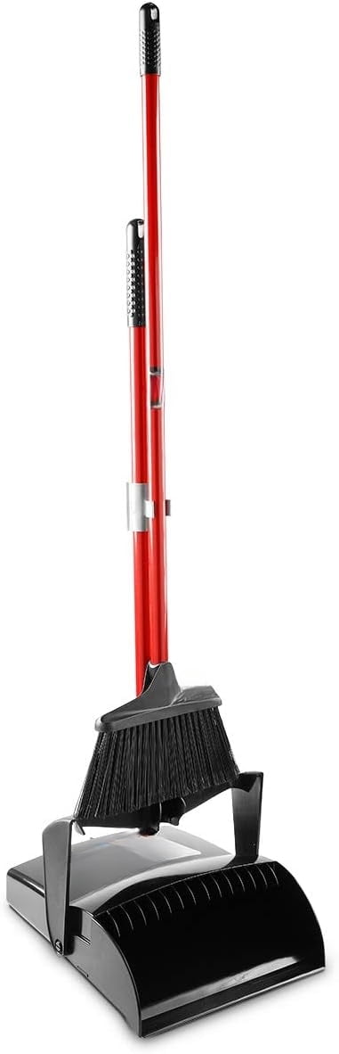 2-Pack Lobby Broom and Dustpan Set – Heavy-Duty 41-In Long Sweepers for ...