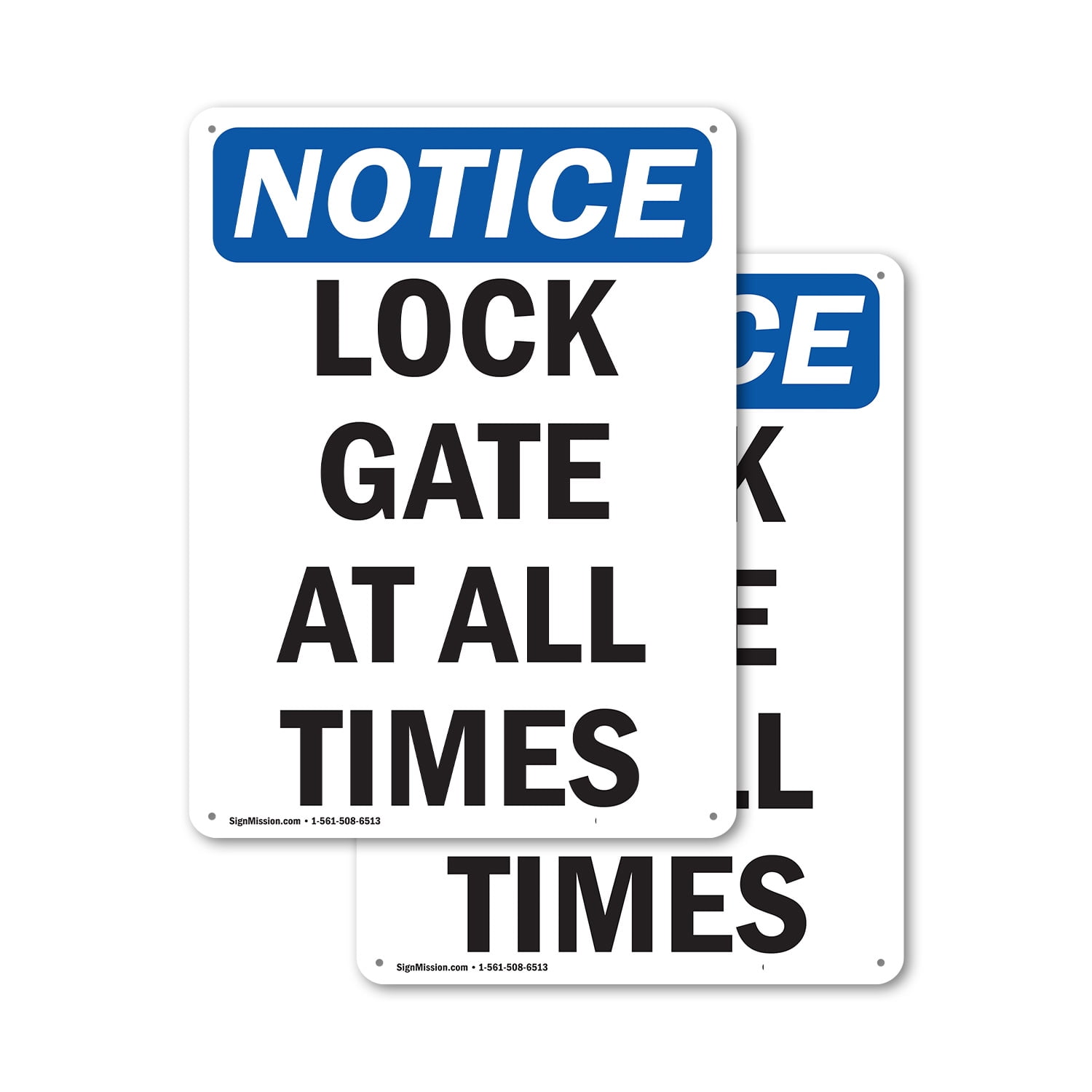 (2 Pack) Lock Gate At All Times OSHA Notice Sign 10 Inch X 14 Inch ...