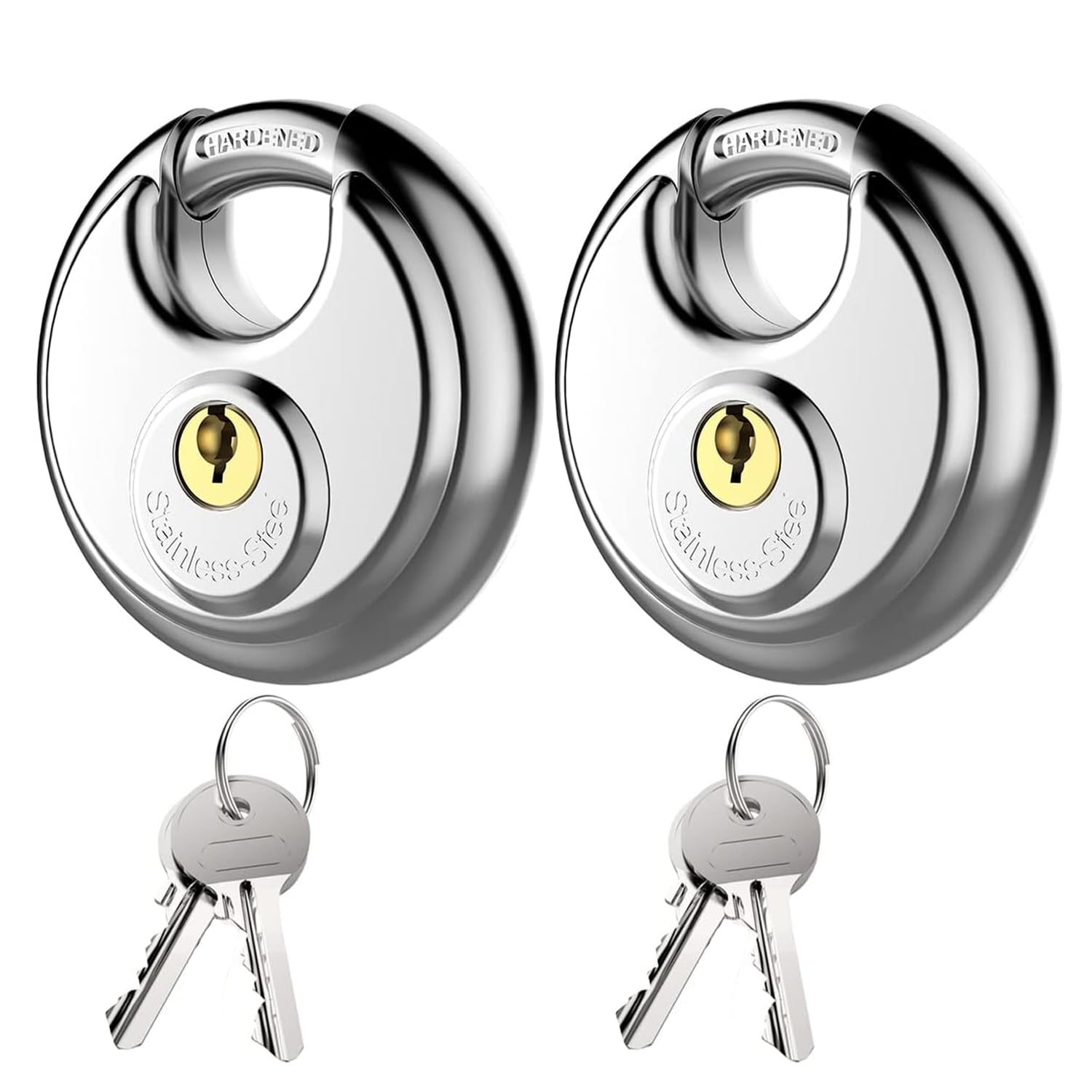2 Pack Locker Locks with Keys, Stainless Steel Discus Lock Heavy Duty ...