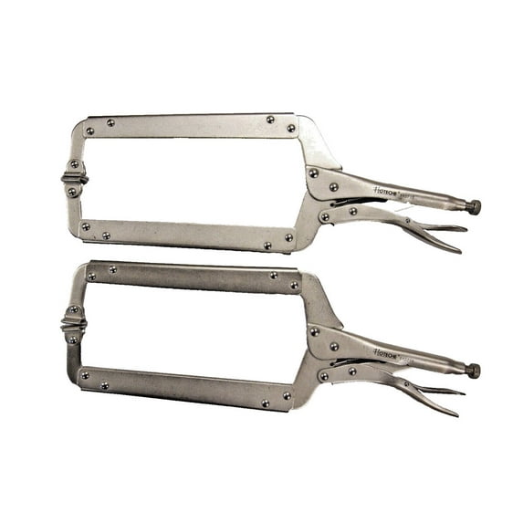 2-Pack Locking Pliers Set, 18 Inch C-Clamp Style with Swivel Jaw Pads ...