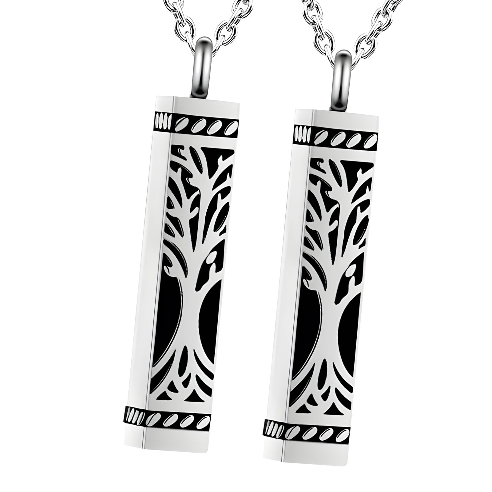 2 Pack Locking Urn Necklace Set Memorial Jewelry for Ashes Stainless ...