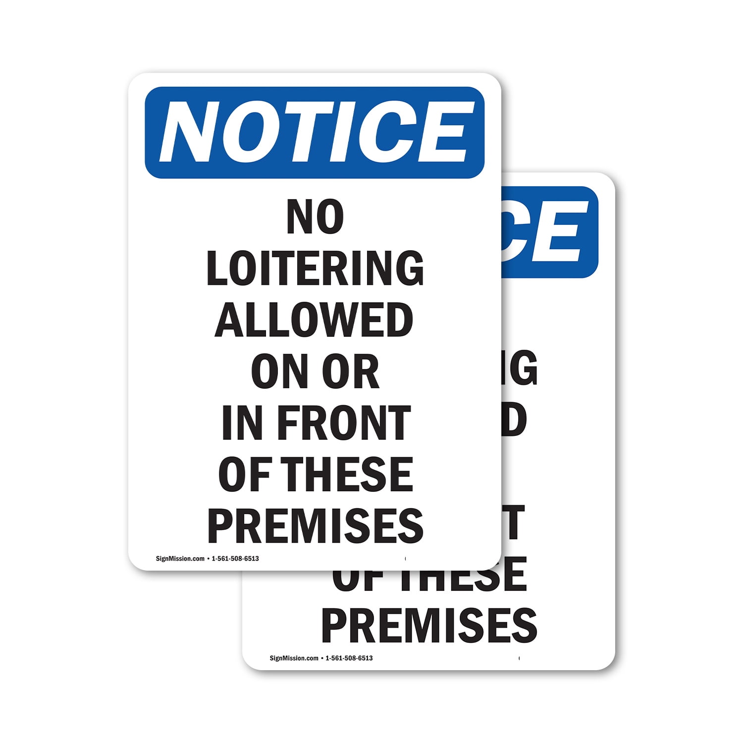 (2 Pack) No Loitering Allowed On Or In OSHA Notice Sign 18 Inch X 24 ...