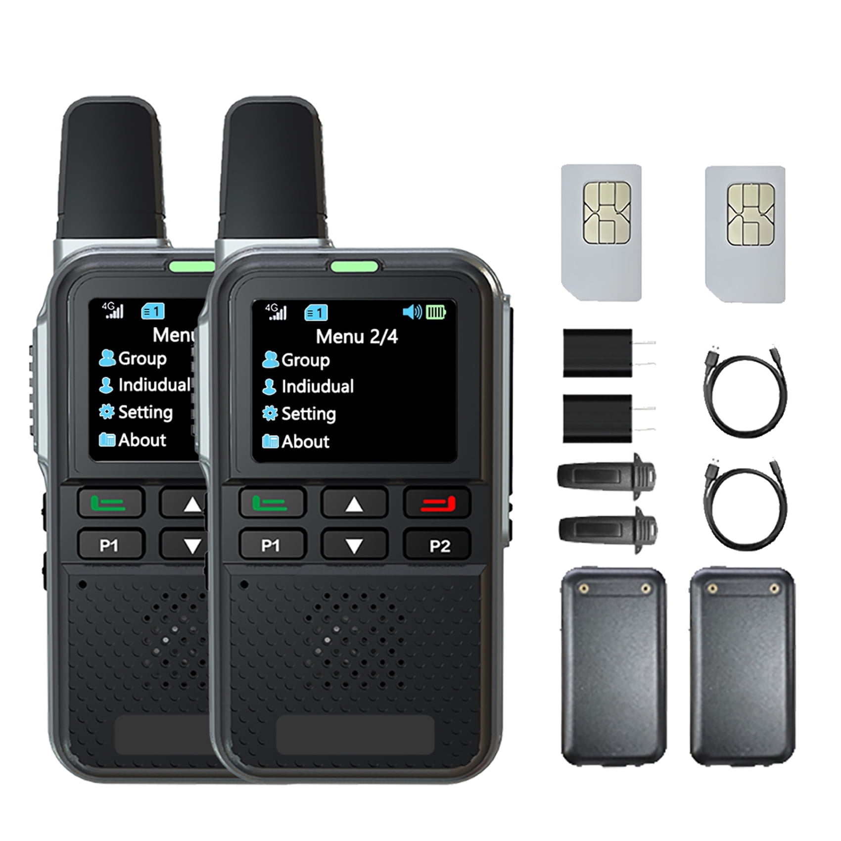 2 Pack Long Range Radios with Sim Cards, 5000 Miles Global PTT Walkie ...