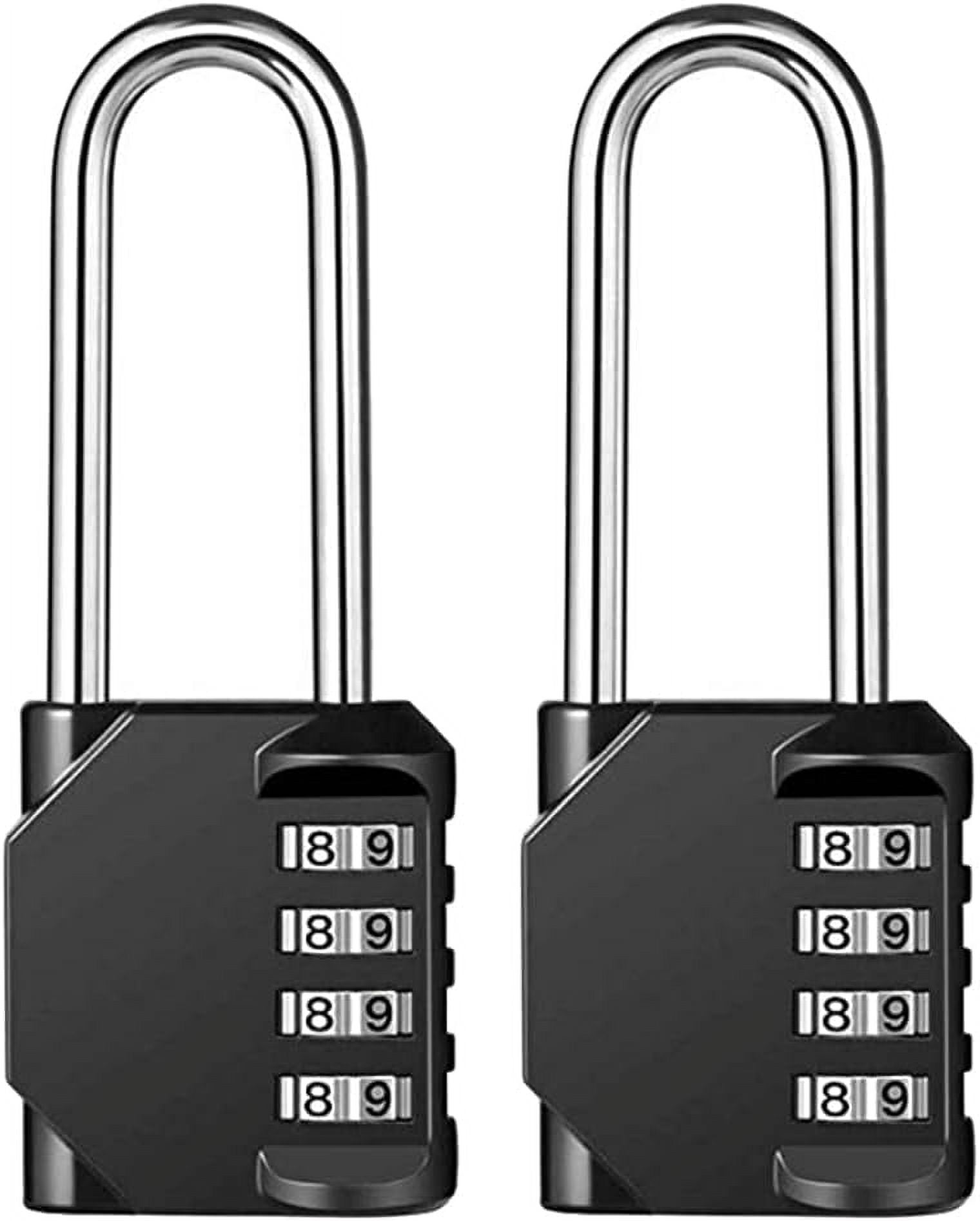 2 Pack Long Shackle Combination Lock for Locker - 4-Digit Password ...
