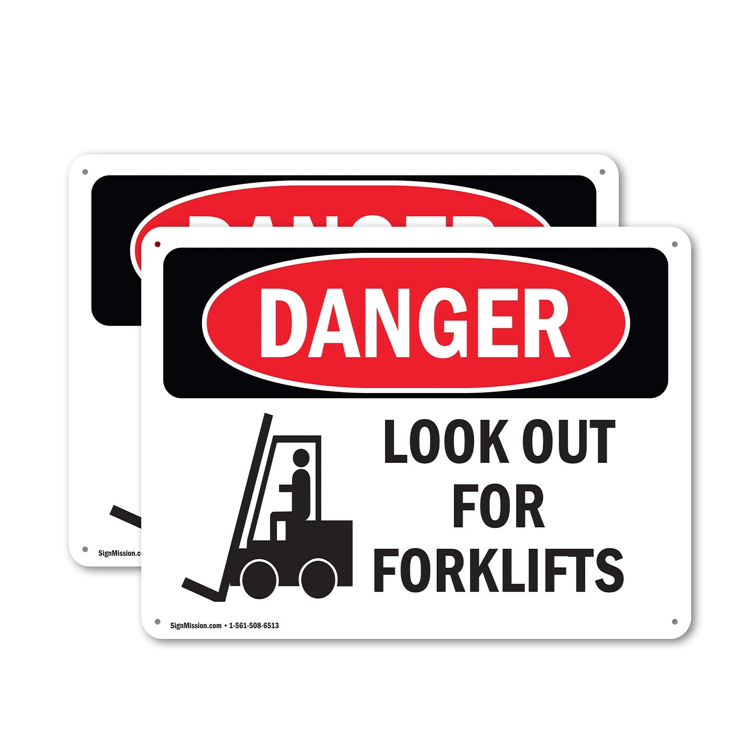 (2 Pack) Look Out For Forklifts OSHA Danger Sign 18 Inch X 12 Inch ...