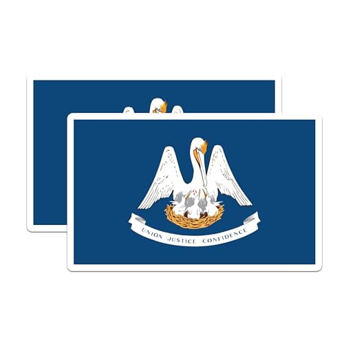 (2 Pack) Louisiana State Flag Stickers - LA State Flag Sticker - Choose ...