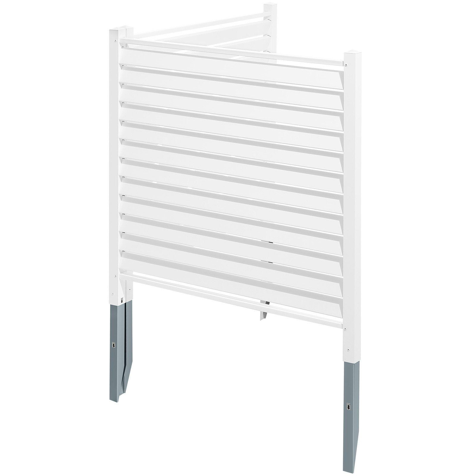 2-Pack Louvered Privacy Fence Panels 48"Wx48"H, Weatherproof AC & Trash ...