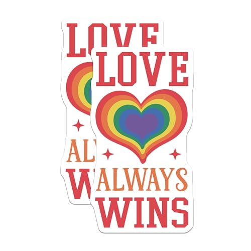 (2 Pack) Love Always Wins Magnets - Inspirational Magnet - Rainbow ...