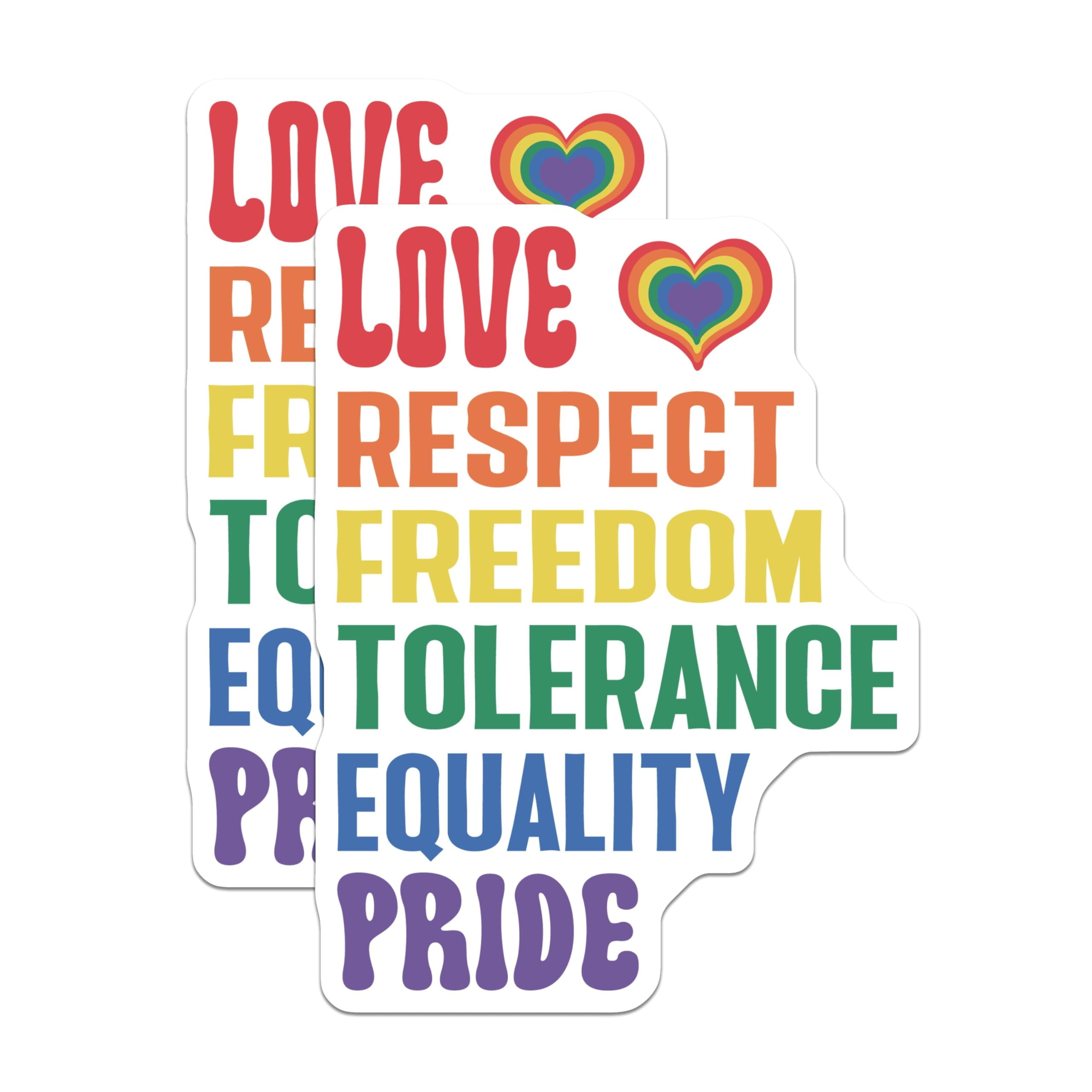 (2 Pack) Love Respect Freedom Magnets - Tolerance Equality Pride ...